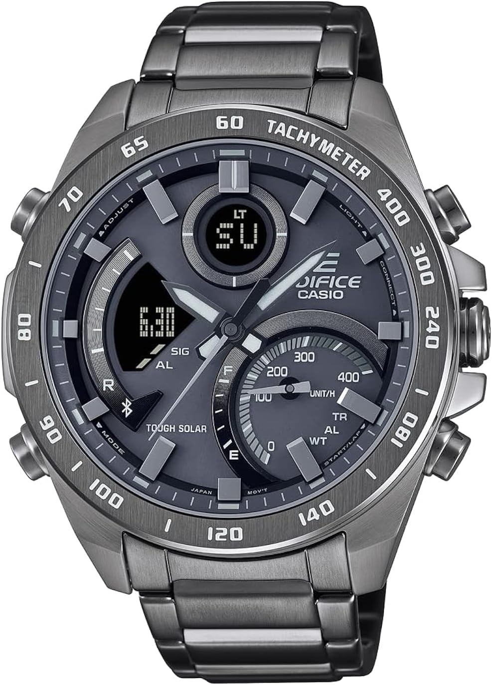 Casio Edifice ECB-900DB-1ADR Black & Red Analog-Digital Dial Silver ...