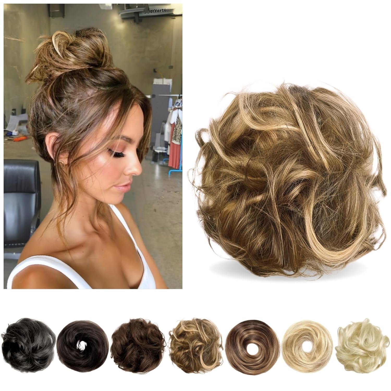 Amazon.com : Charmele Messy Bun Hair Piece Human Hair Bun, Hair Buns ...