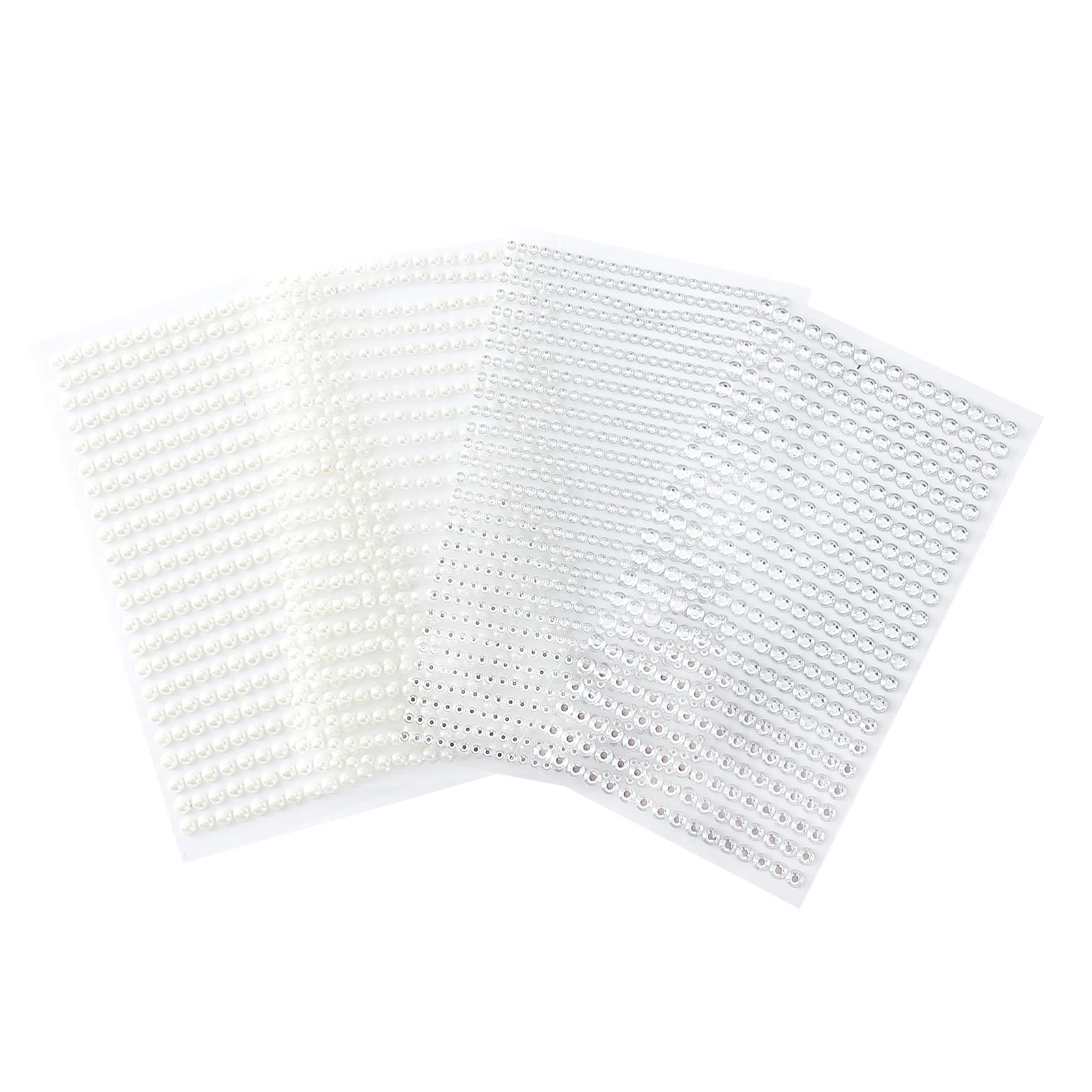 7 x Brand New 4 Sheet 2204 pcs Clear Rhinestones Pearl Stickers Self A ...