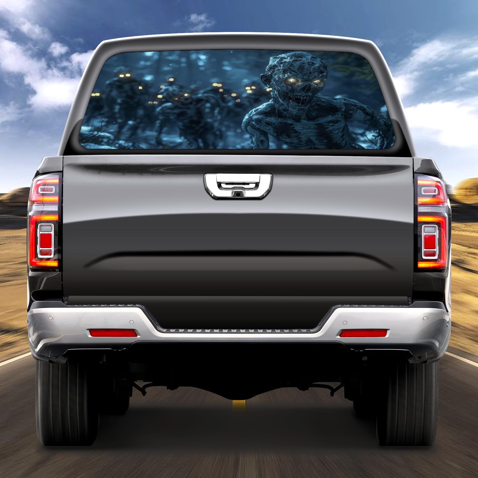 Pickup Truck Rear Window Decals Oil Painting Wolf Hipster Rear Window