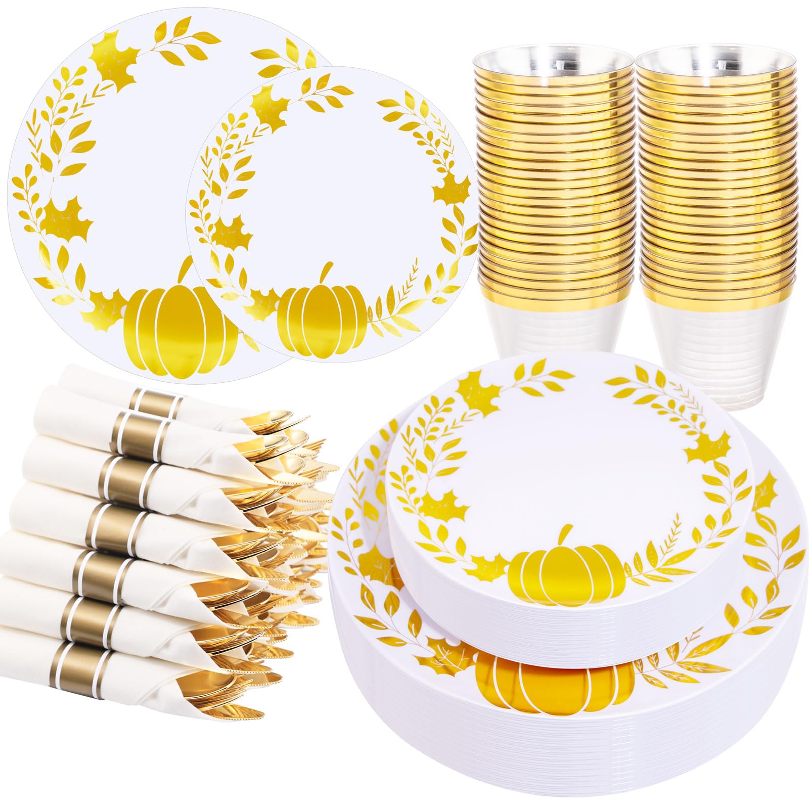 Amazon.com: Ciaell 175PCS Thanksgiving Plastic Plates - Thanksgiving ...