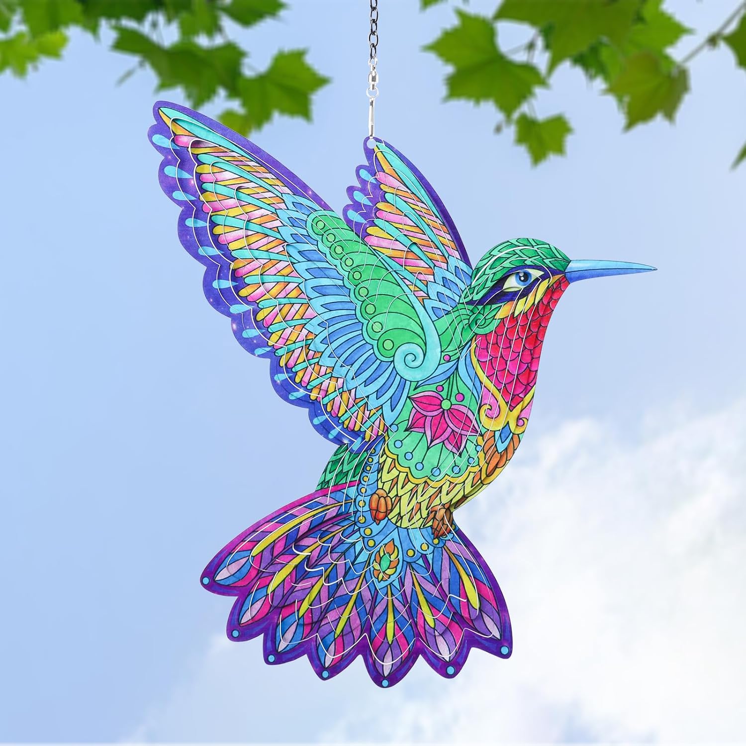 Amazon.com: Taman Wind Spinners, 3D Hanging Stainless Steel Hummingbird ...
