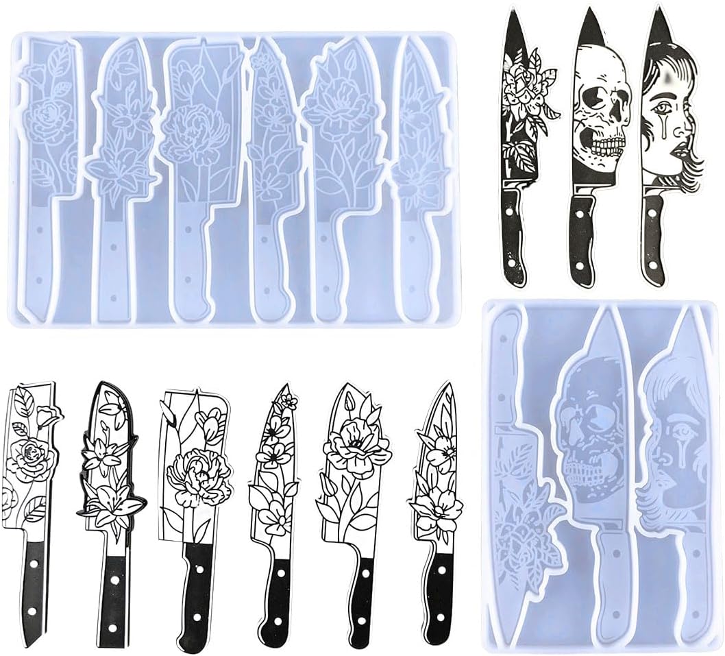 Amazon.com: HyzaPhix 2pcs Dagger Silicone Molds Knife Resin Mold ...