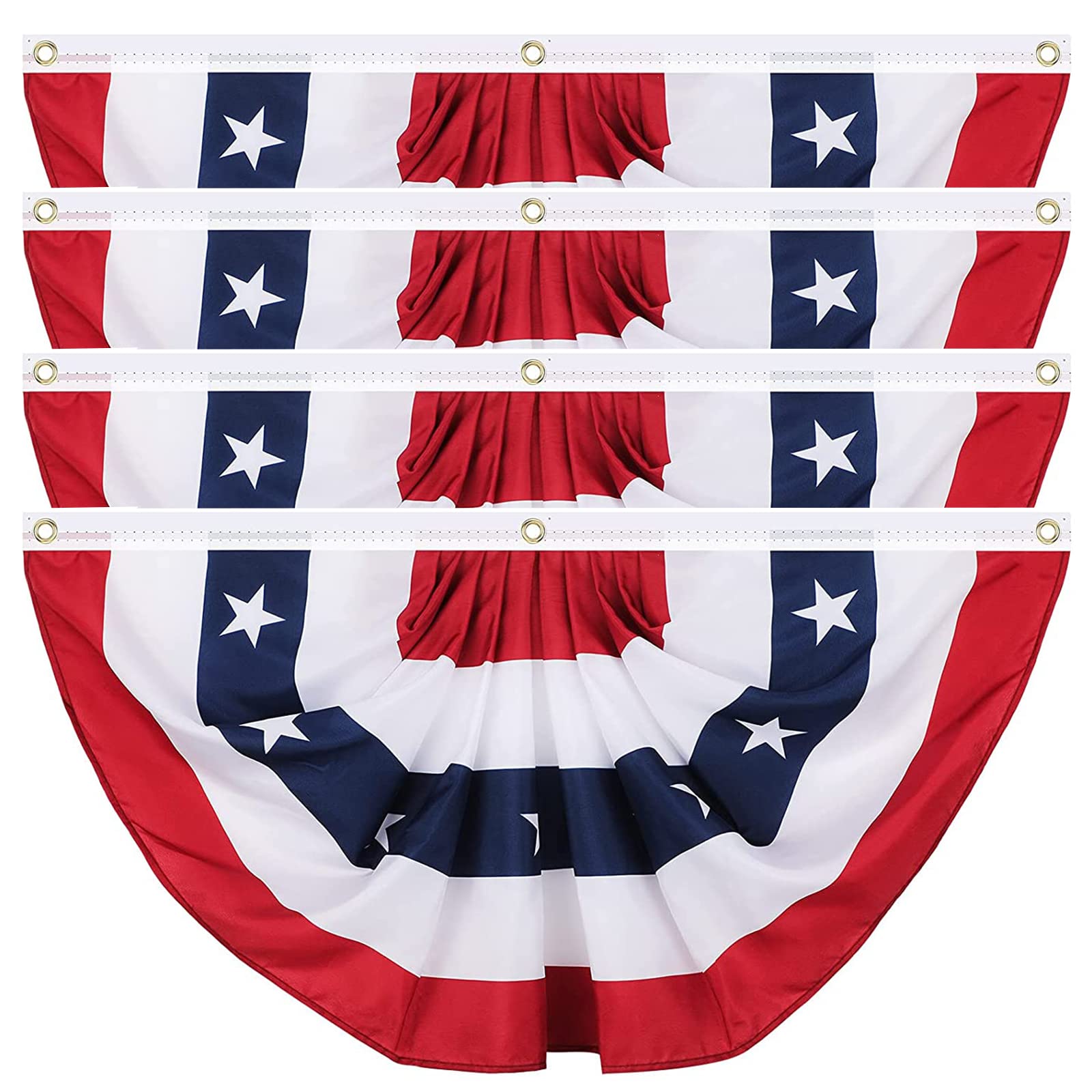 4PCS Large Size American Flag Bunting — 3x6 feet Patriotic Flag Bunting ...