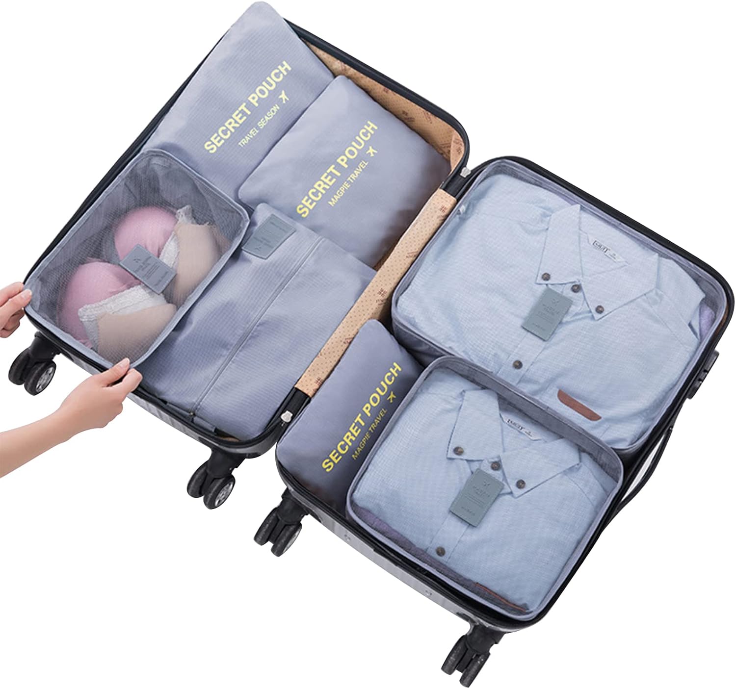 Amazon.com: 7 Set Compression Packing Cubes, Luggage Packing Organizers ...