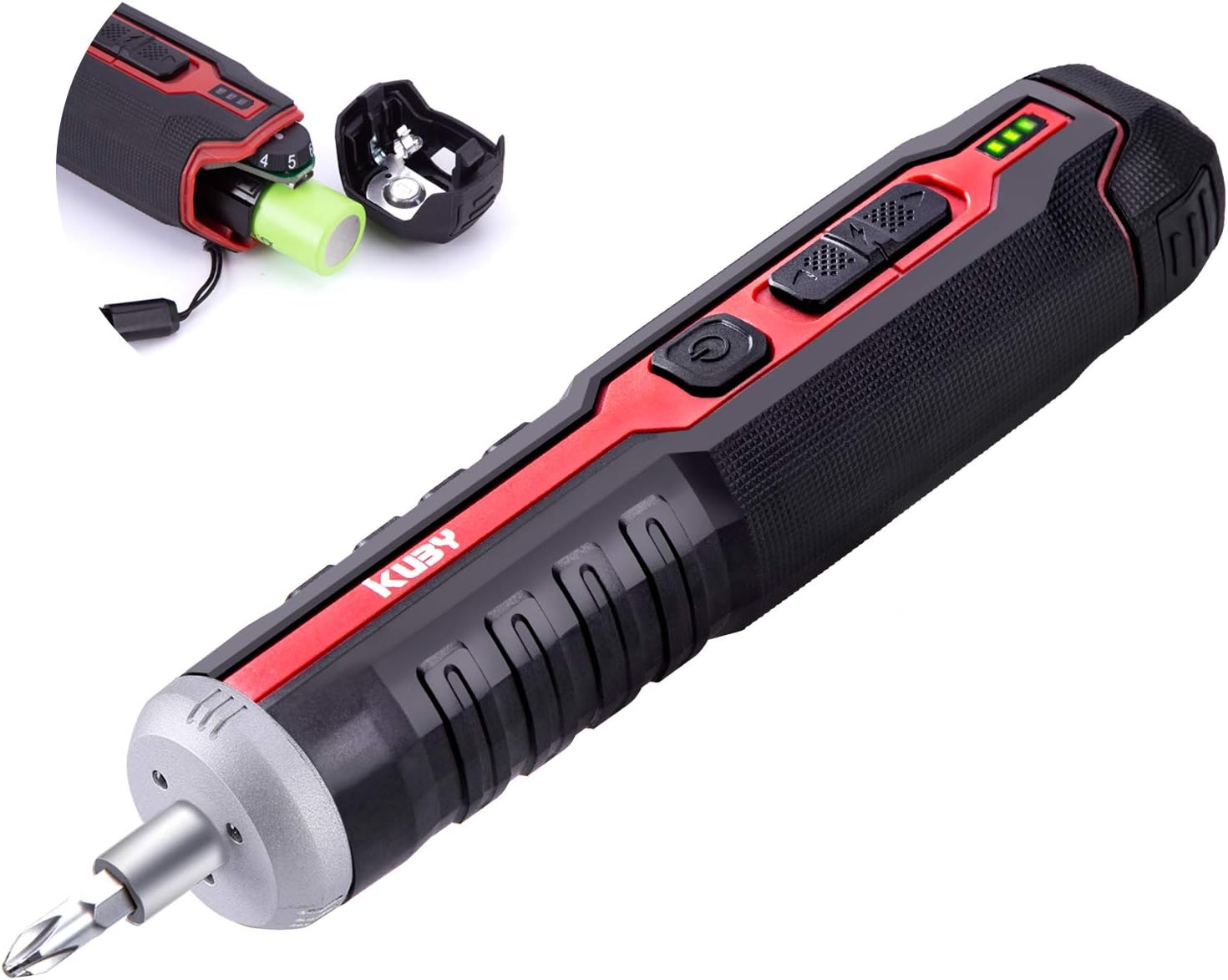 Ikuby Pushdrive Cordless Screwdriver 2000mah Removable Li-Ion Battery ...