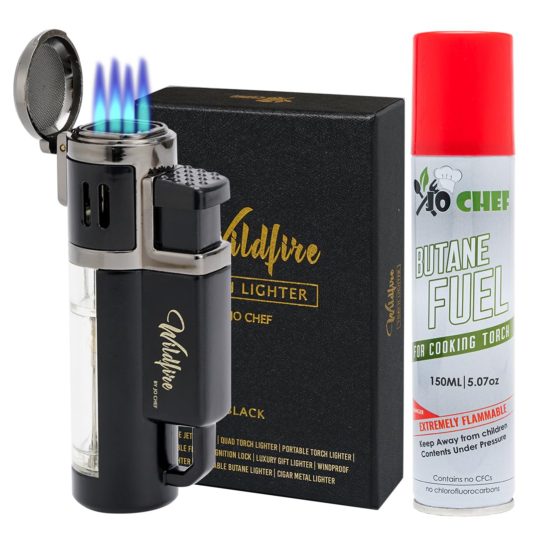 Amazon.com: Jo Chef Butane Torch Lighter, Quad Flame Jet Lighter, Use ...