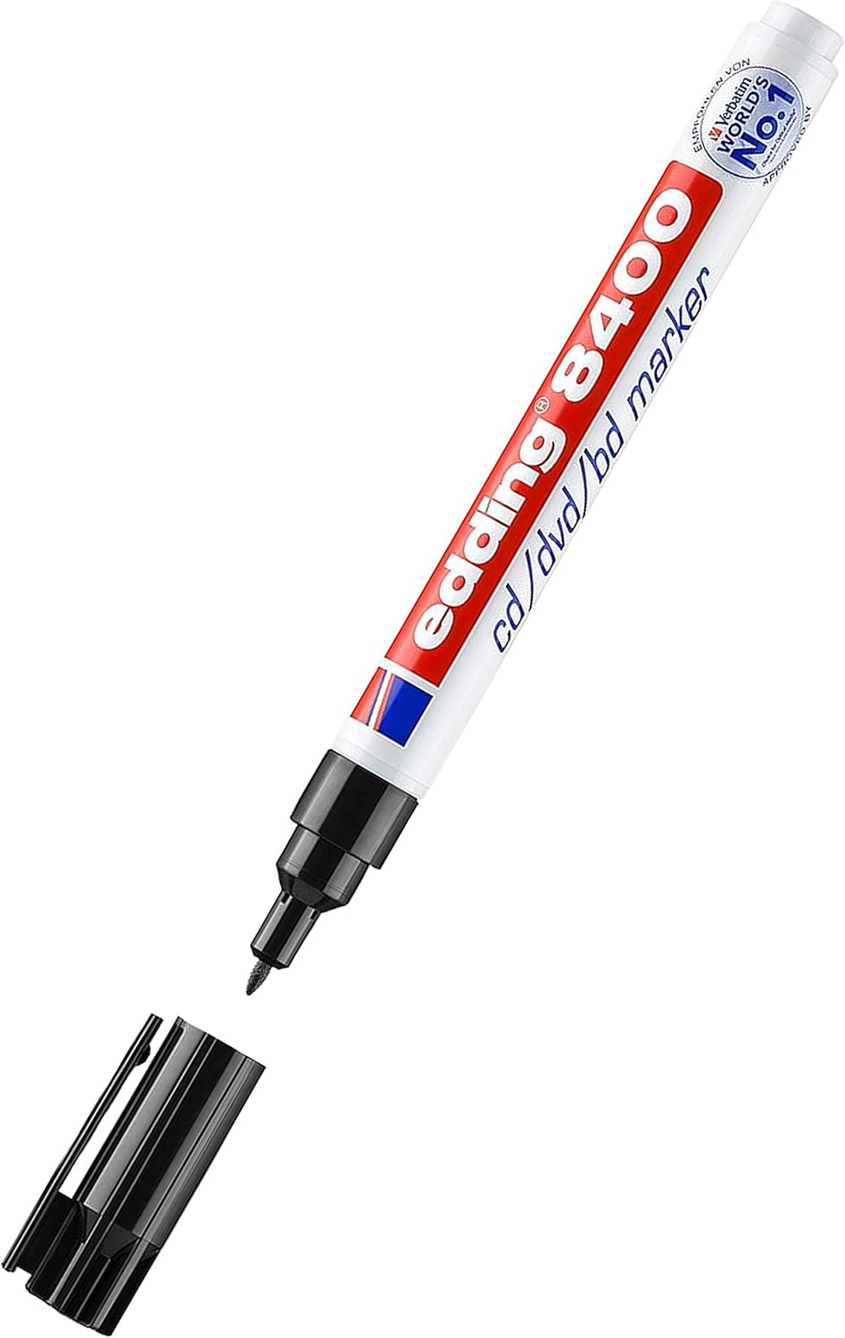 edding 8400 CD/DVD/BD Marker - Black - 1 Pen - Fine Round Nib 0.5-1 mm ...