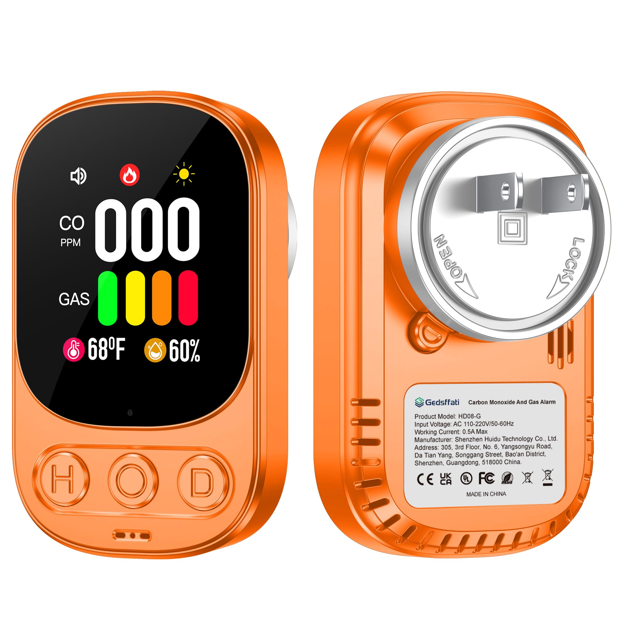 Snapklik.com : Gedsffati Plug In Carbon Monoxide Detector & Natural Gas ...