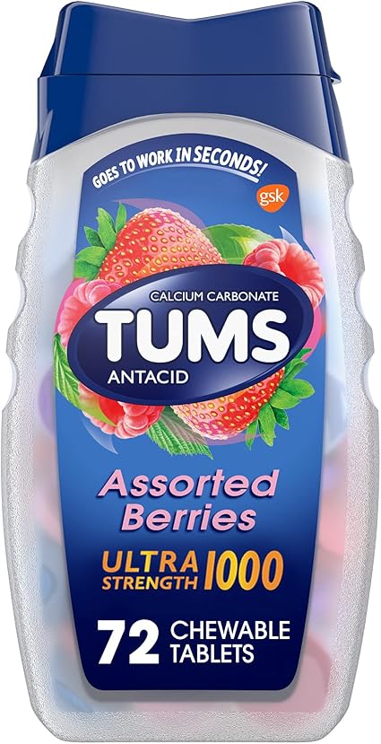 Amazon.com: TUMS Ultra Strength Chewable Antacid Tablets for Heartburn ...