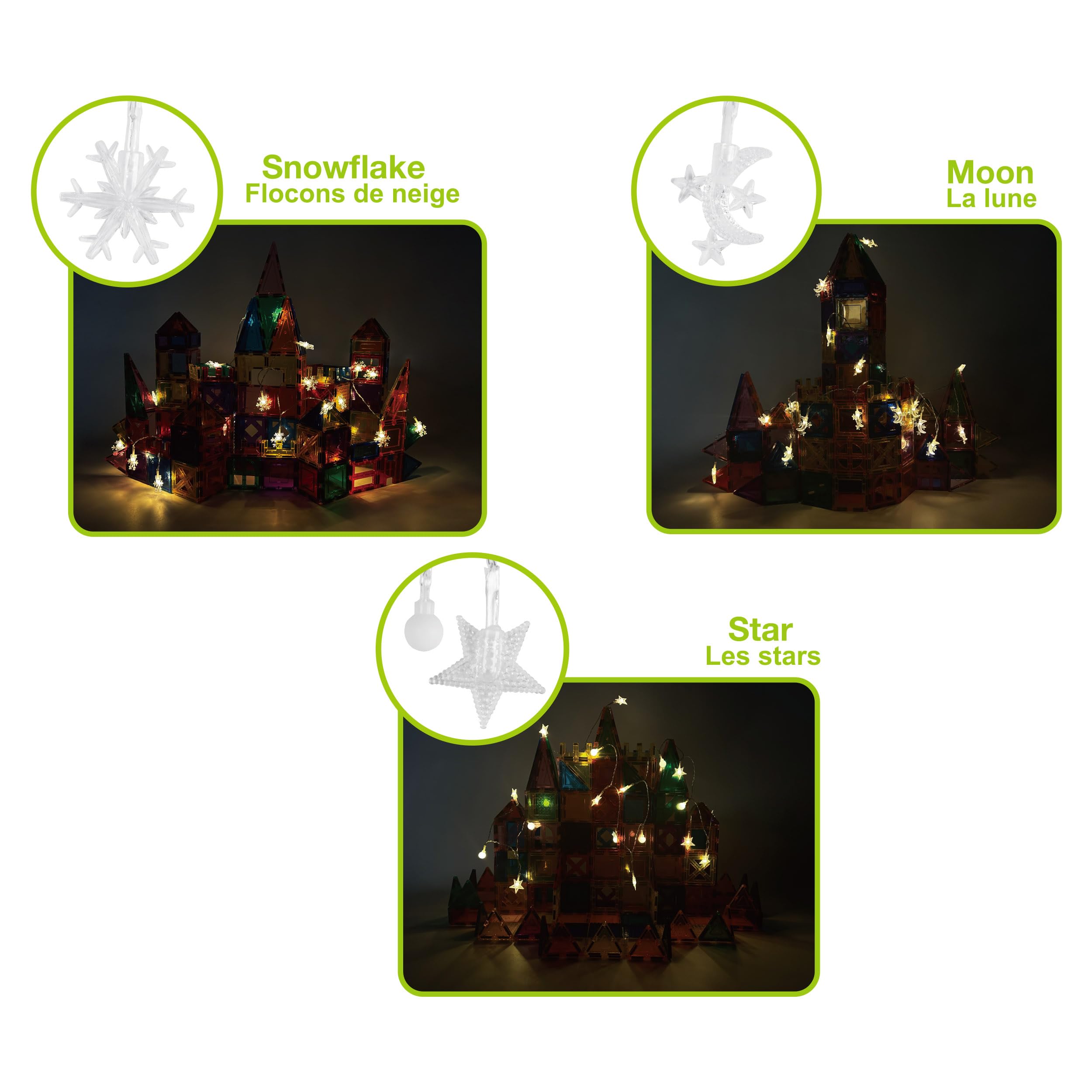Snapklik.com : LED Lights 3 Piece Set 27 Total Length, 9 Each, Warm ...