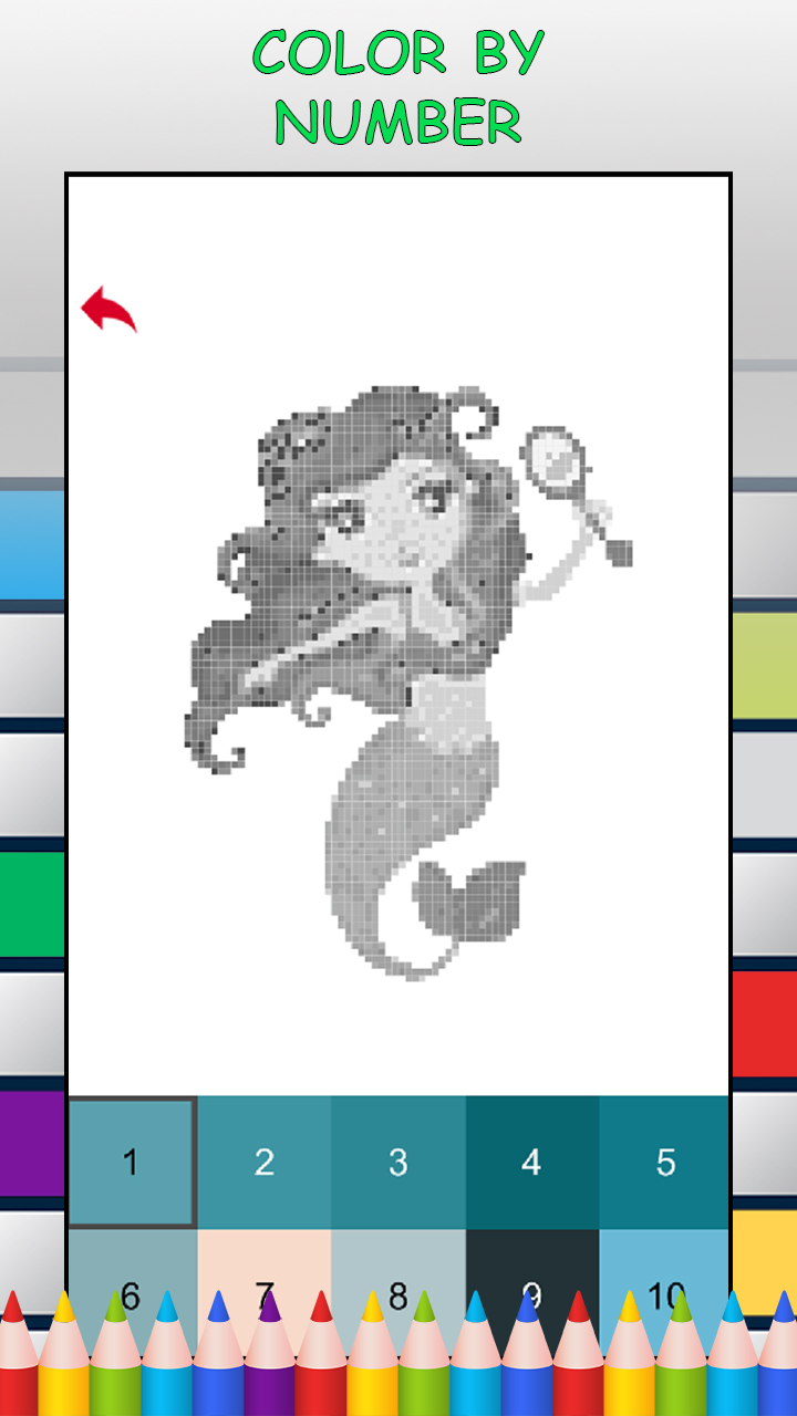 Mermaids Color by Number - Free Pixel Art Game - Coloring Book Pages ...