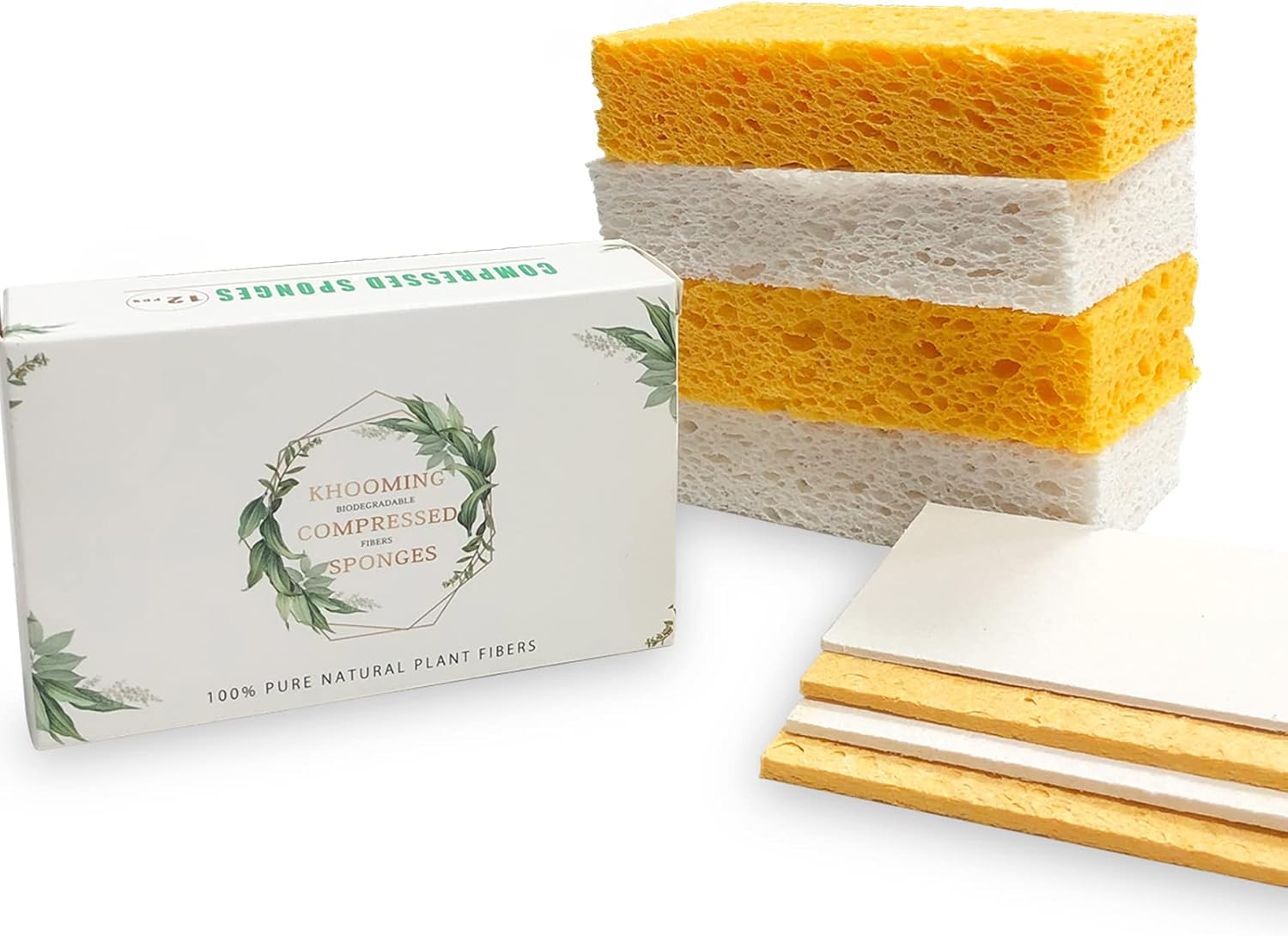 Amazon.com: Khooming 12-Count Extra Large Compressed Sponges for ...