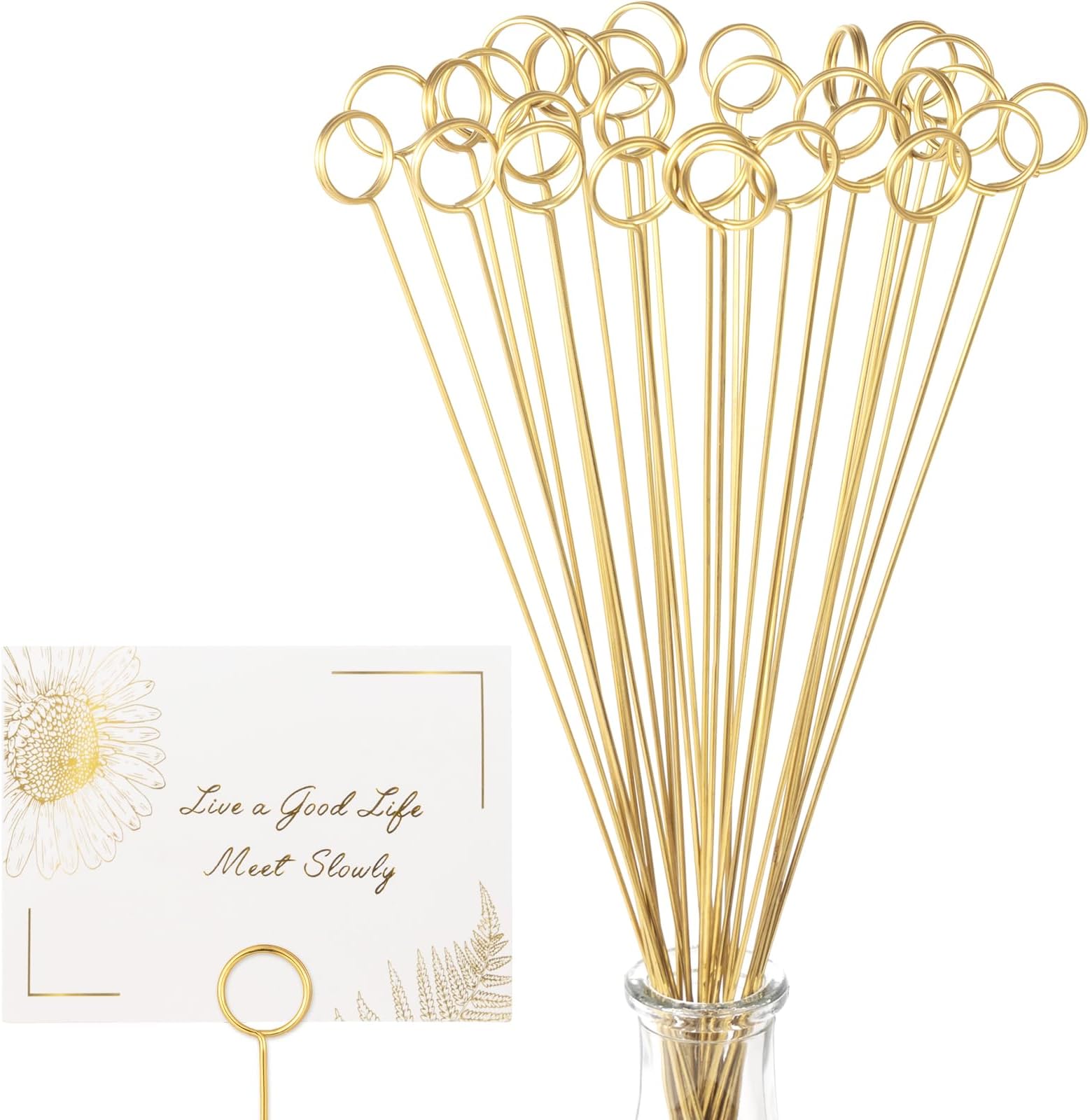 Amazon.com: 40 Pcs Floral Card Holder Picks,Metal Wire Floral Place ...