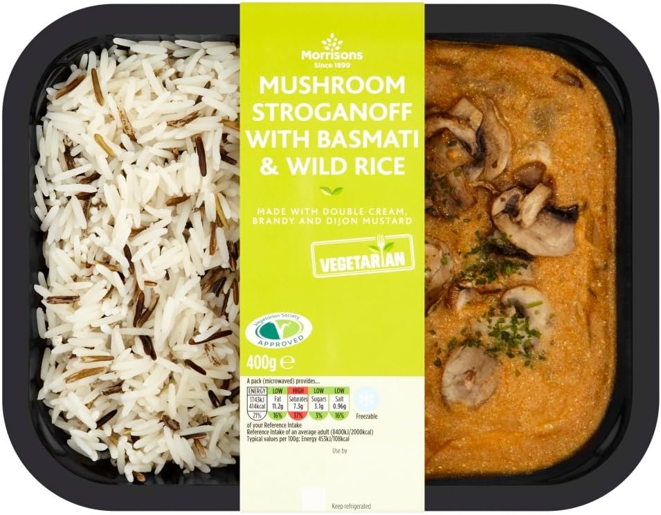 Morrisons Veggie Mushroom Stroganoff with White & Wild Rice, 400g ...