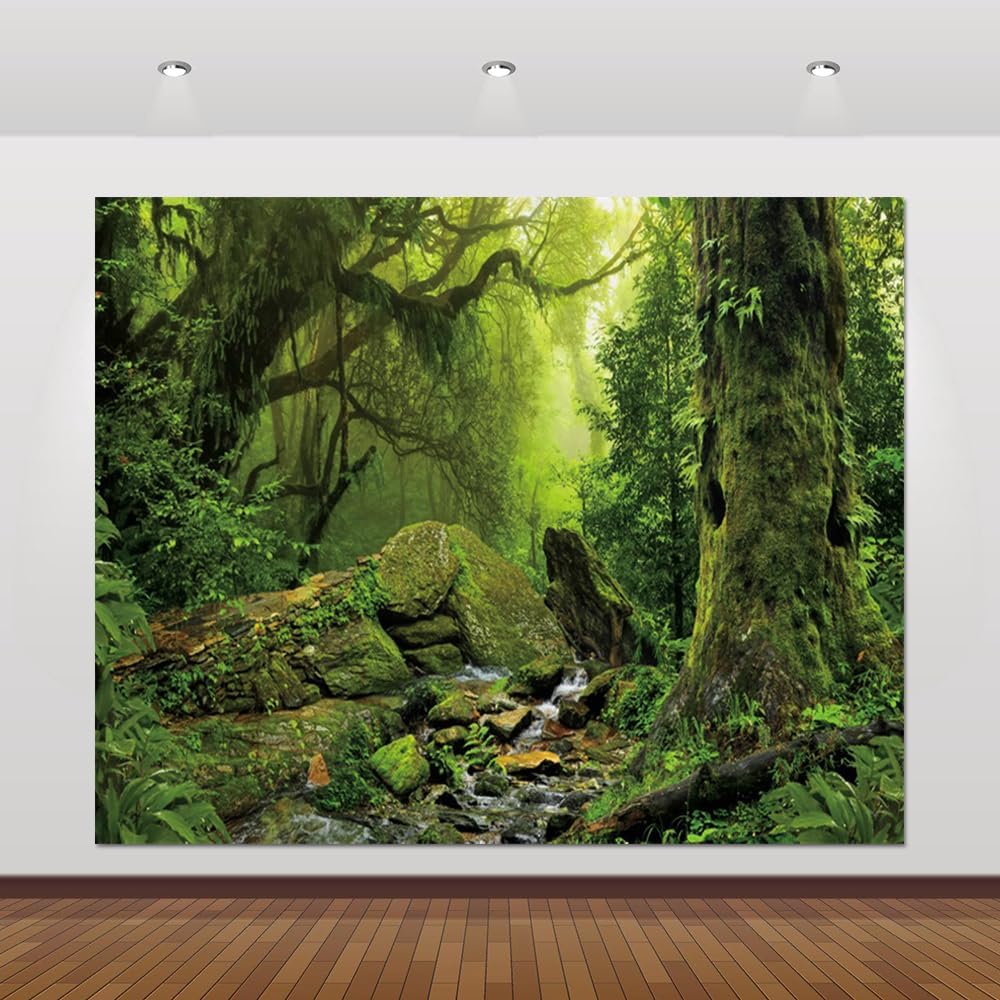 Amazon.com : ChloropLastid 10x8ft Jungle Forest Backdrop Summer ...