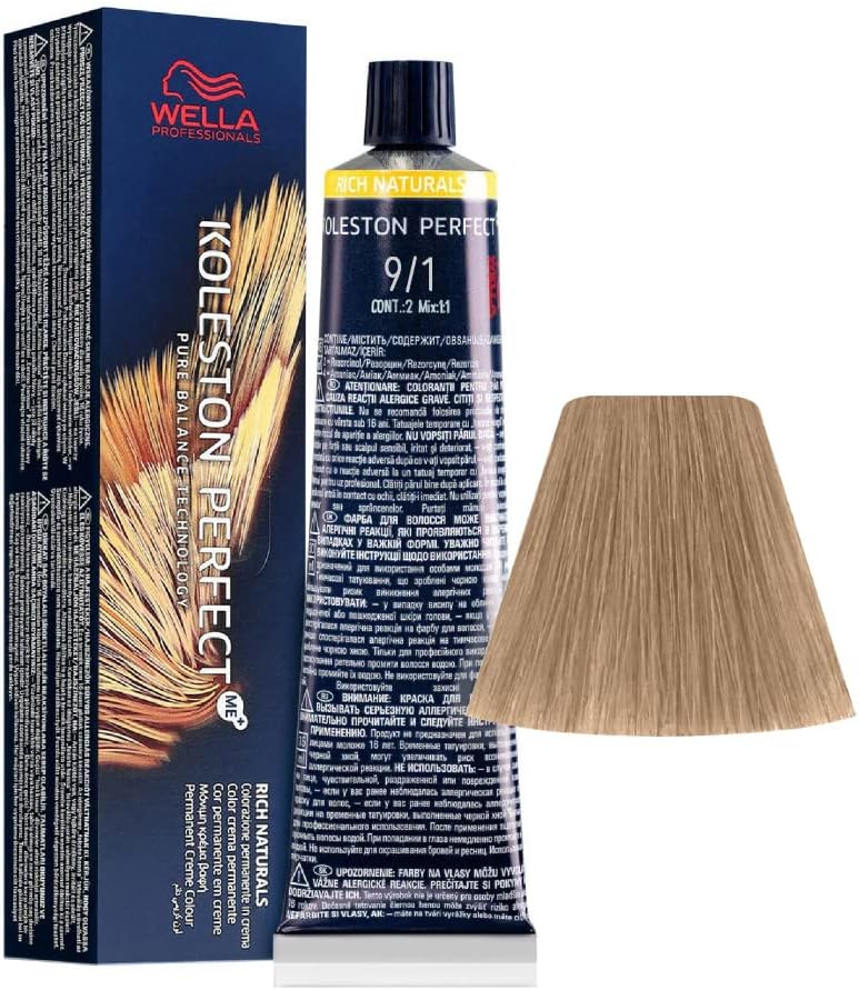 9/1 Very Light Blonde Ash Wella Koleston Perfect Me+ Rich Naturals 60ml ...