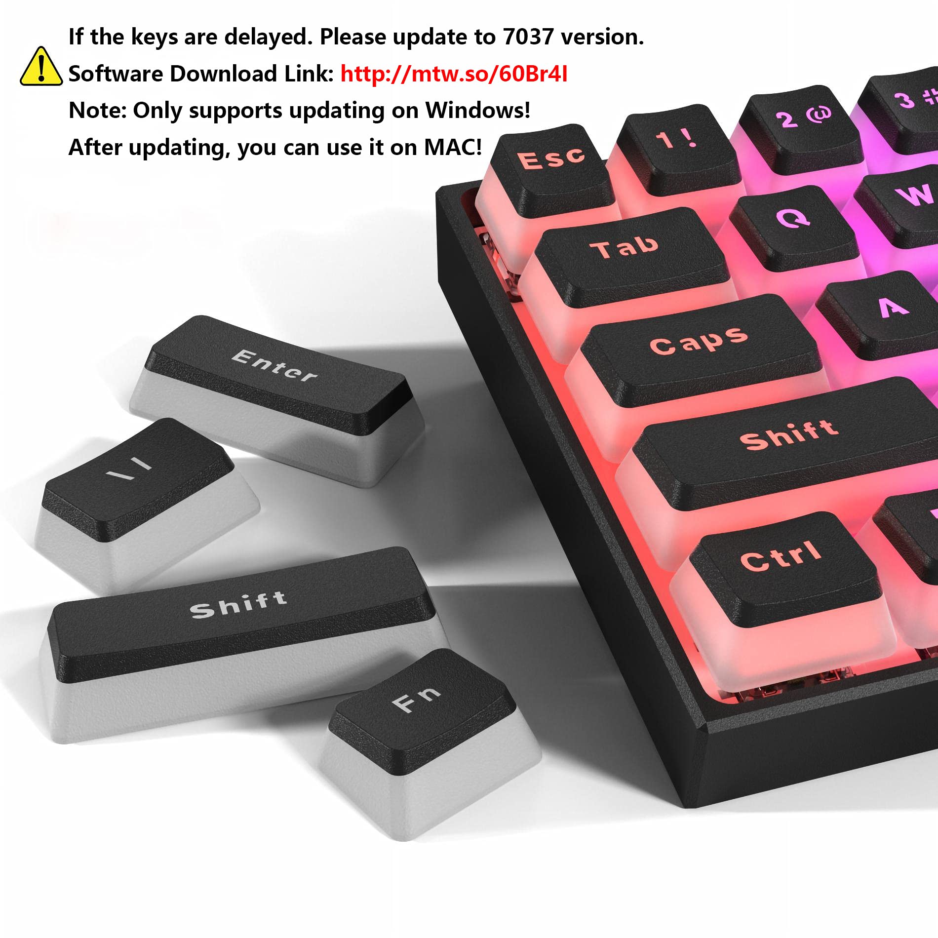 Buy GK GAMAKAY MK61 Wired Mechanical Keyboard, Keys Compact Keyboard ...