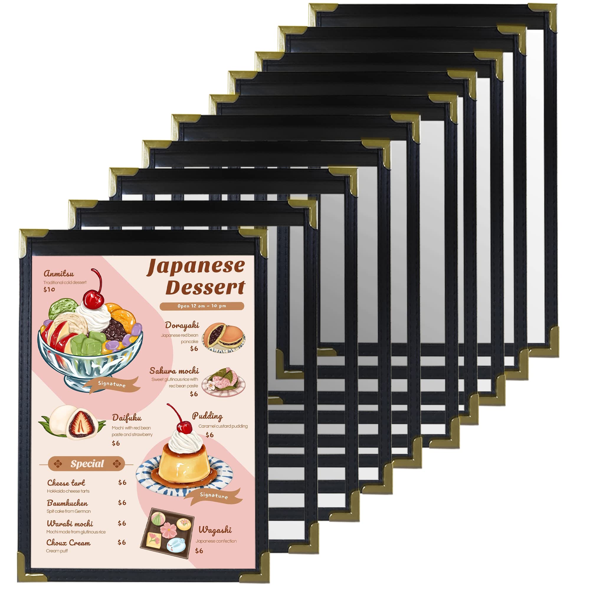 Buy OSIMIG 10Pcs A4 Menu Covers Single Page Double View American Style ...
