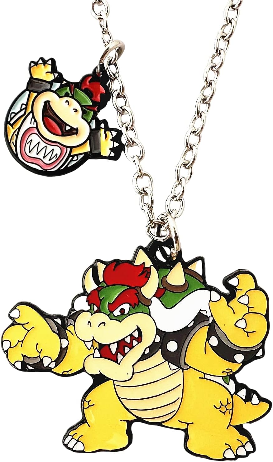 STKTFKK Cartoon Necklace Metal Classic Anime Bowser Necklace Women and ...