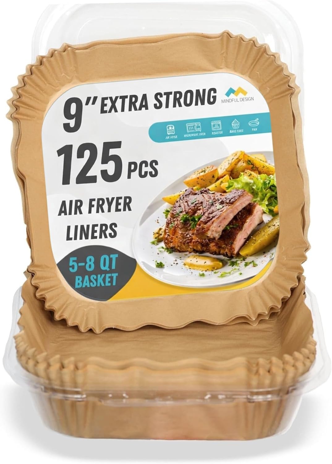 Amazon.com: Air Fryer Liners Disposable – 125 pk 8" Unbleached Non ...