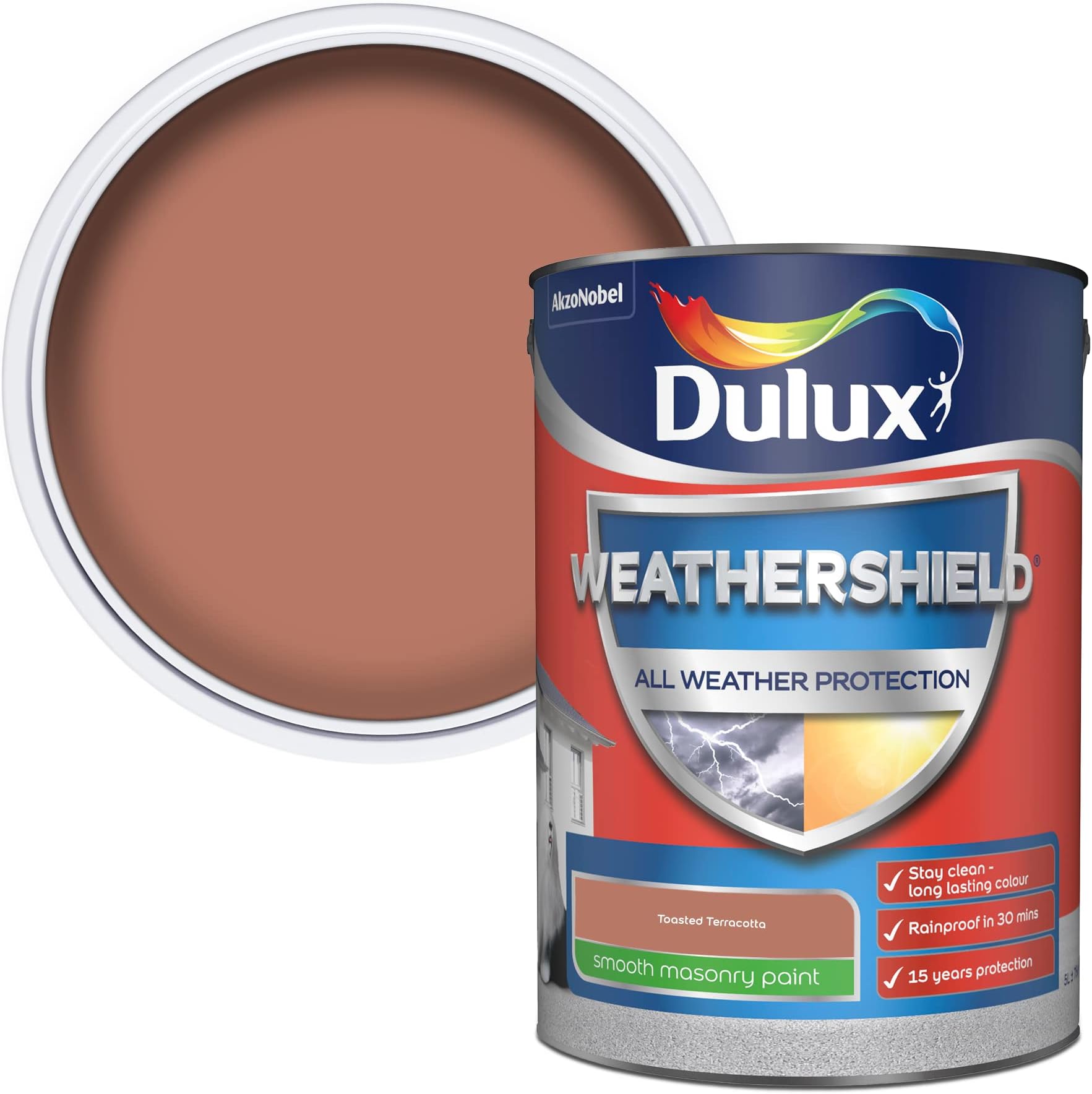 Sandtex Microseal Terracotta External Matt Ultra Smooth Masonry Paint ...
