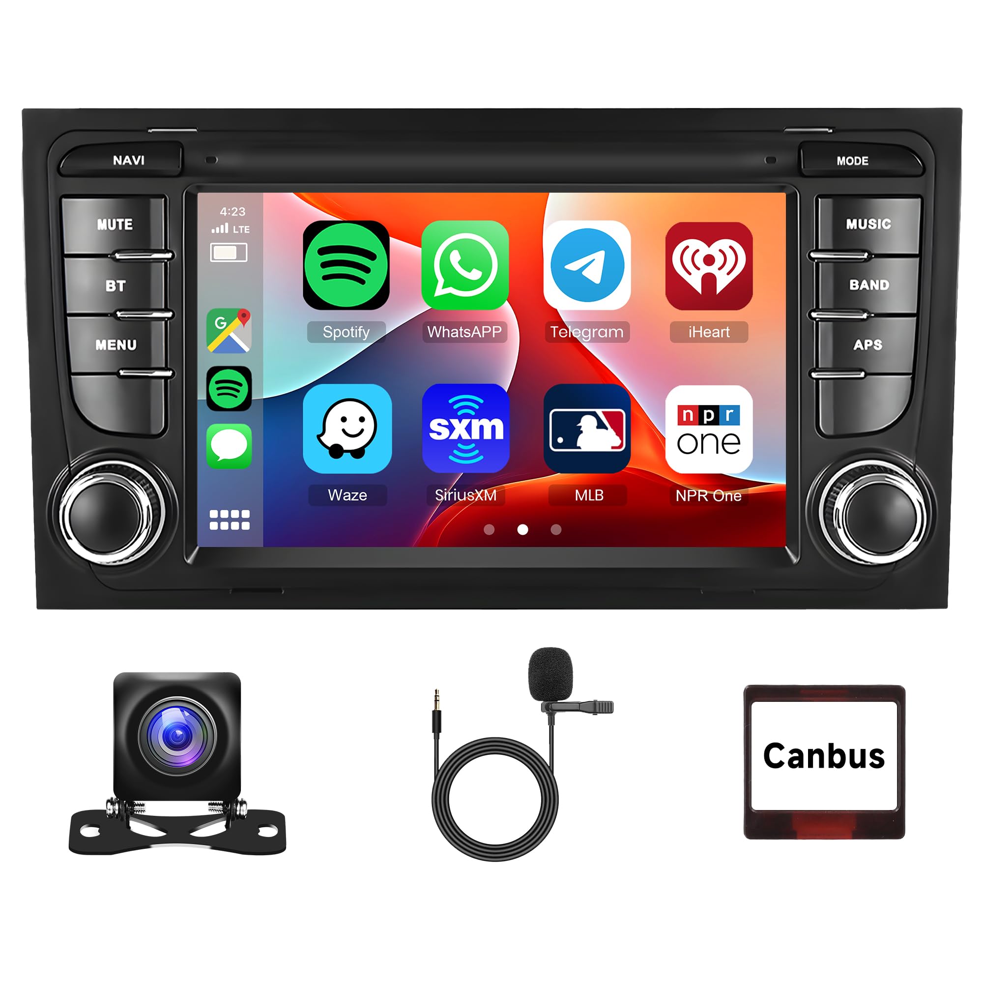 Amazon.com: 2+64G Android Car Radio Stereo for Audi A4 S4 RS4 B5 B6 B7 ...