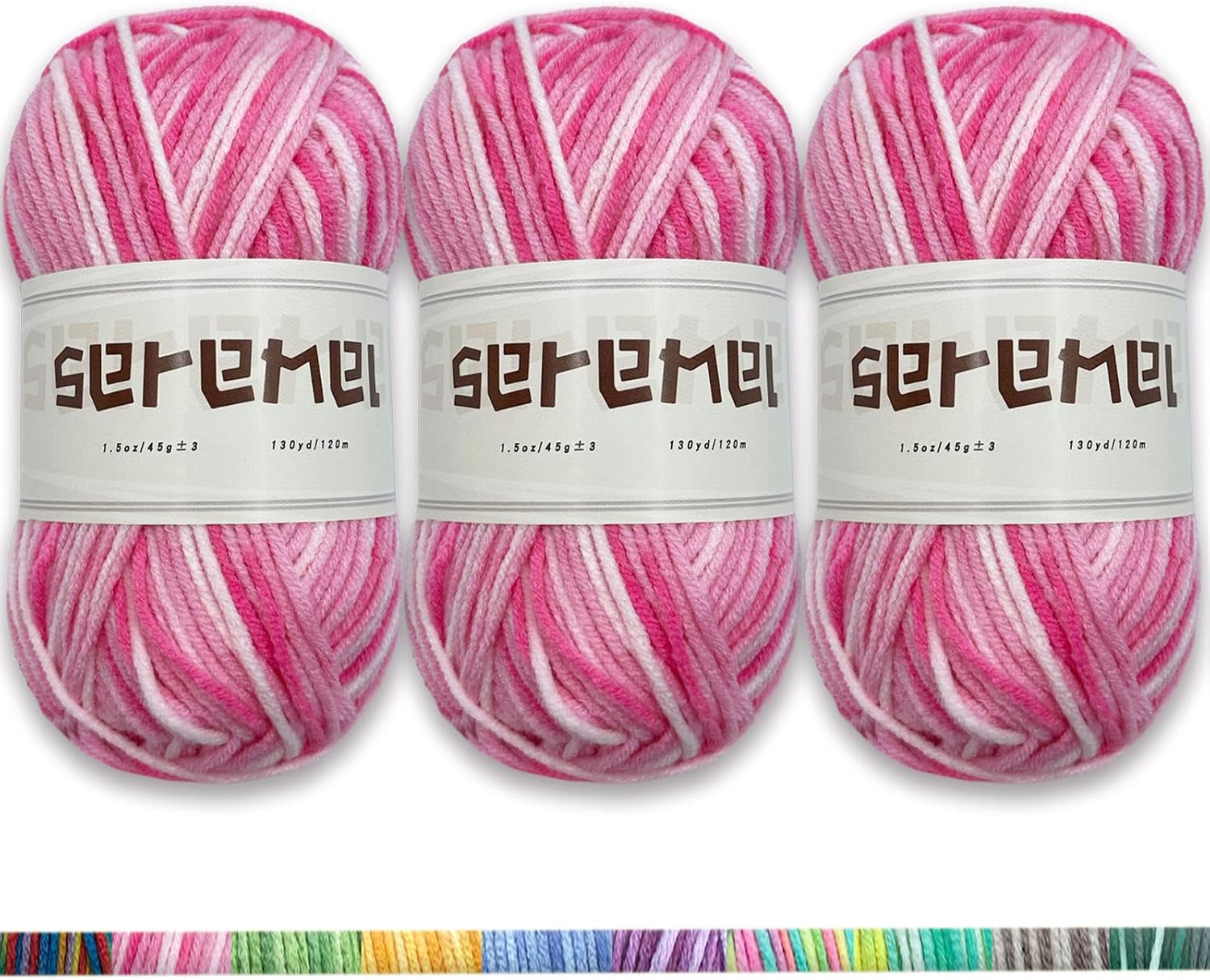 Amazon.com: 3 Pcs Pack with 5-Ply Acrylic Yarn, 3 Balls of 4.8Oz/135g ...