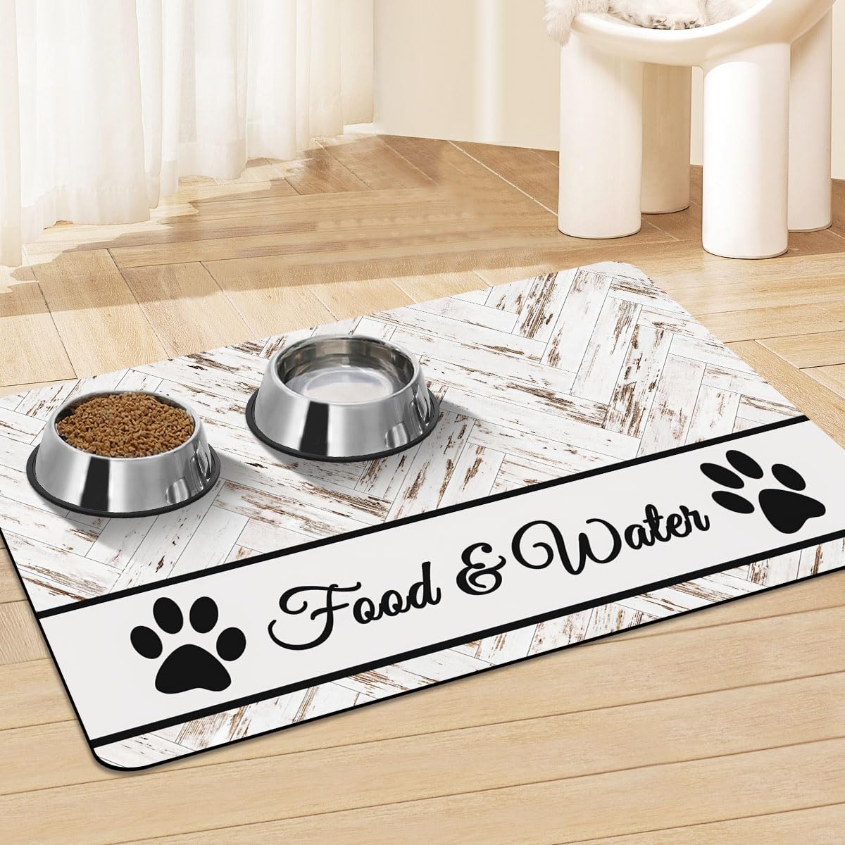 Amazon.com : Pet Feeding Mat - Absorbent Dog Food Mat for Floors ...