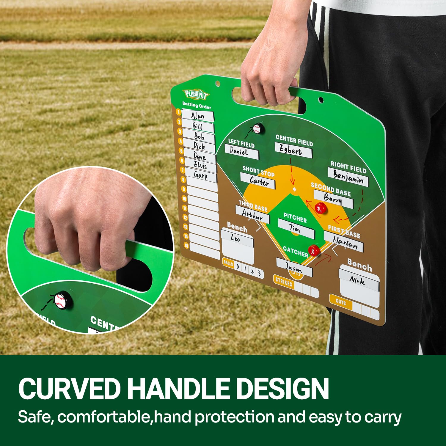 Snapklik.com : PLAYAPUT Magnetic Baseball Clipboard,Dry Erase Baseball ...