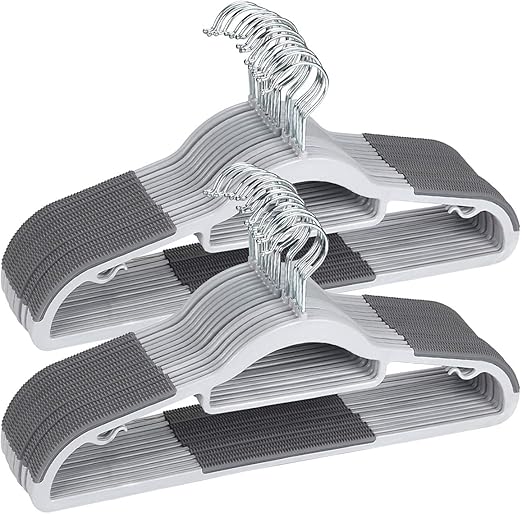 Amazon.com: Plastic Hangers 50 Pack Heavy Duty Dry Wet Clothes Hangers ...
