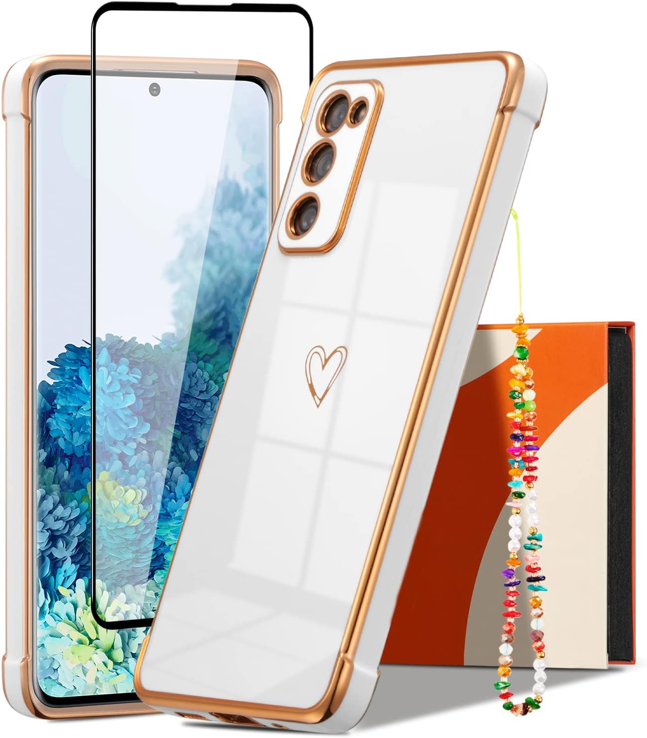 Amazon.com: ZTOFERA Designed for Samsung Galaxy S20 FE 5G case(3 in 1), Luxury Plating Edge Love ...