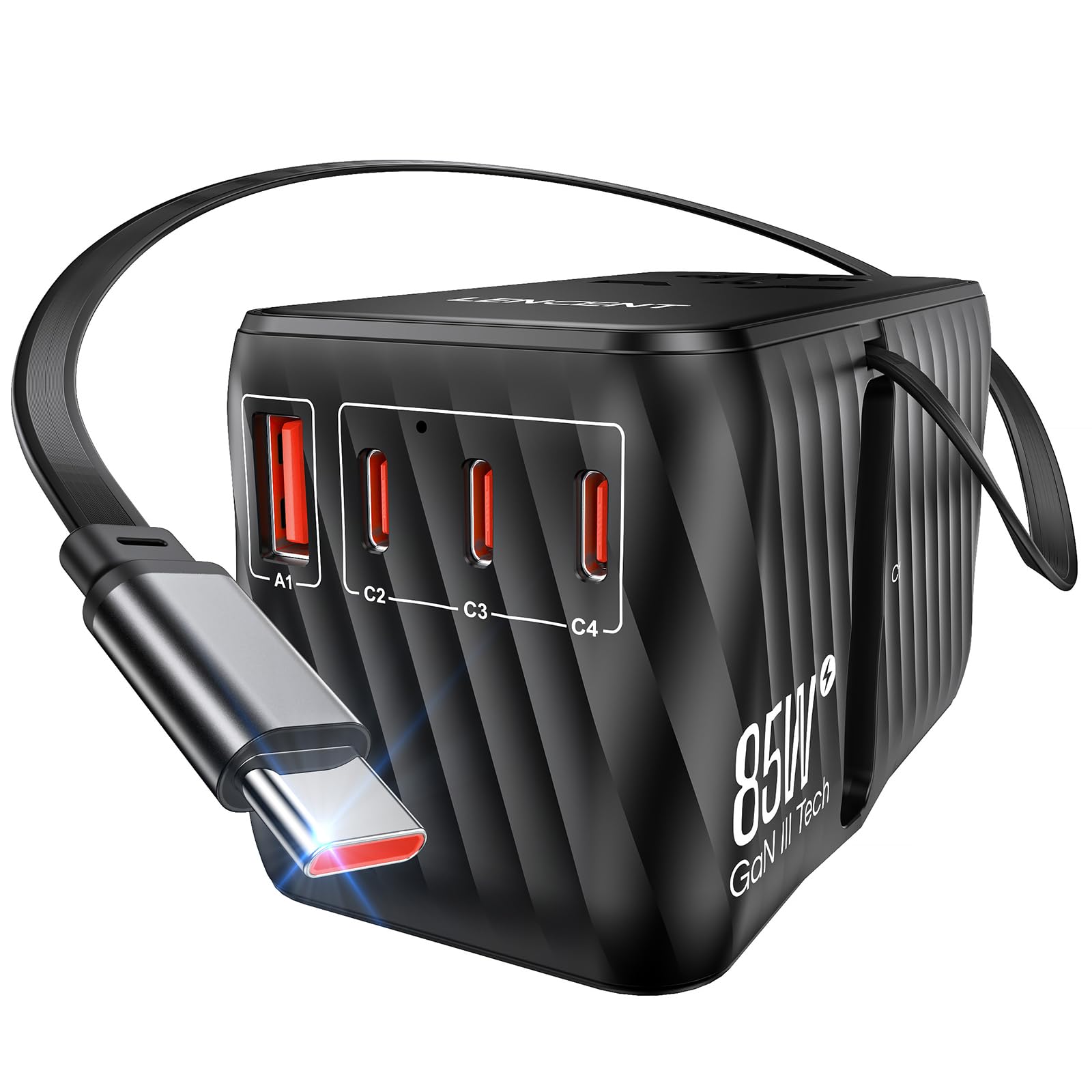 Amazon.com: LENCENT 85W Universal Travel Adapter with Retractable USB C ...