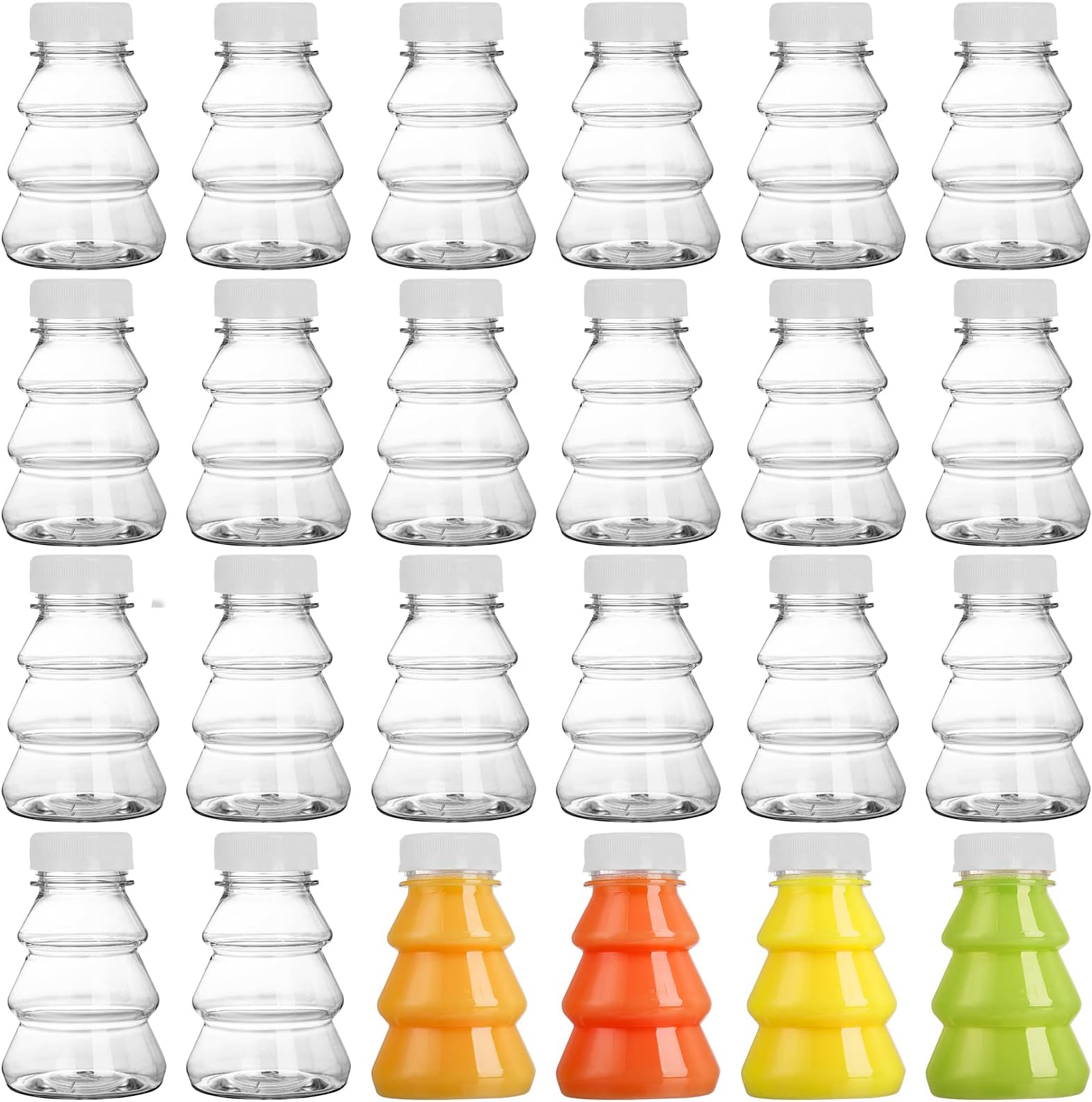 Amazon.com: 6 Pcs 6 oz Plastic Juice Bottle Reusable Transparent Bulk ...
