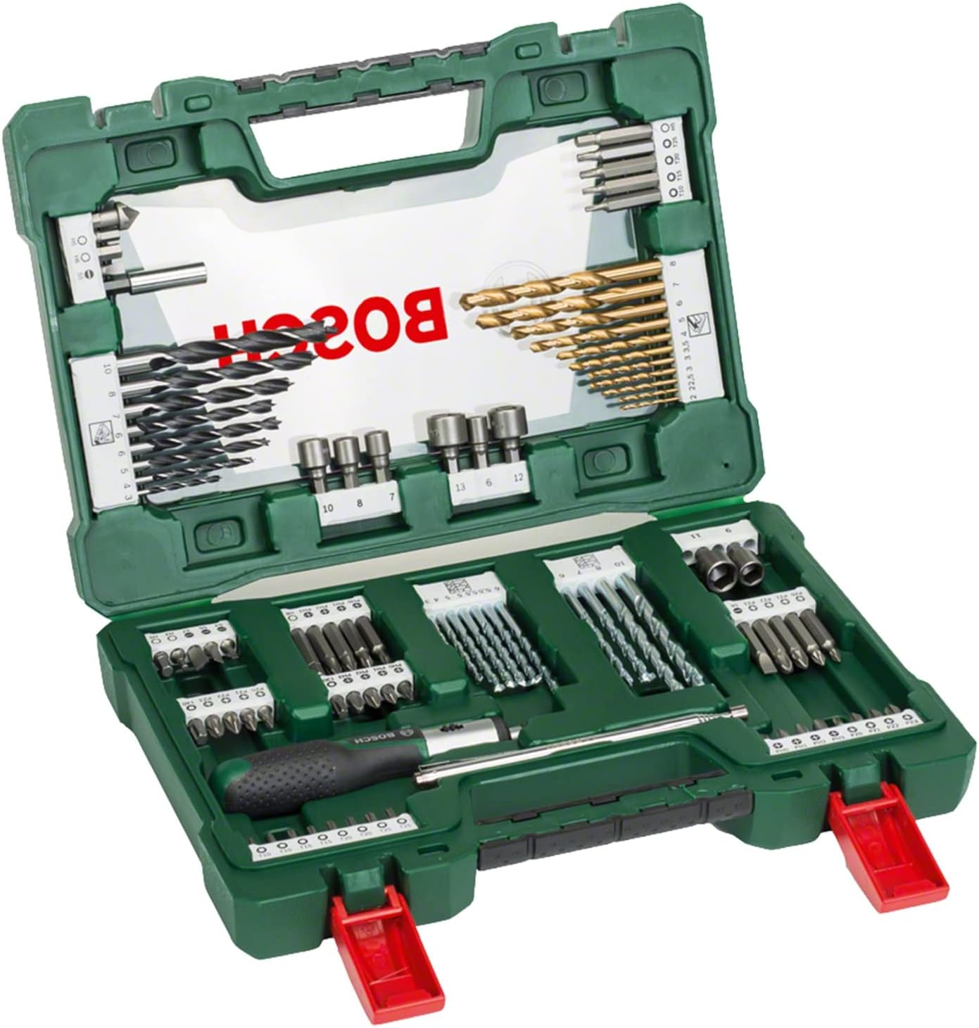 Bosch 2607017195 91-Piece Titanium Drill and Screwdriver Bit Set, V ...