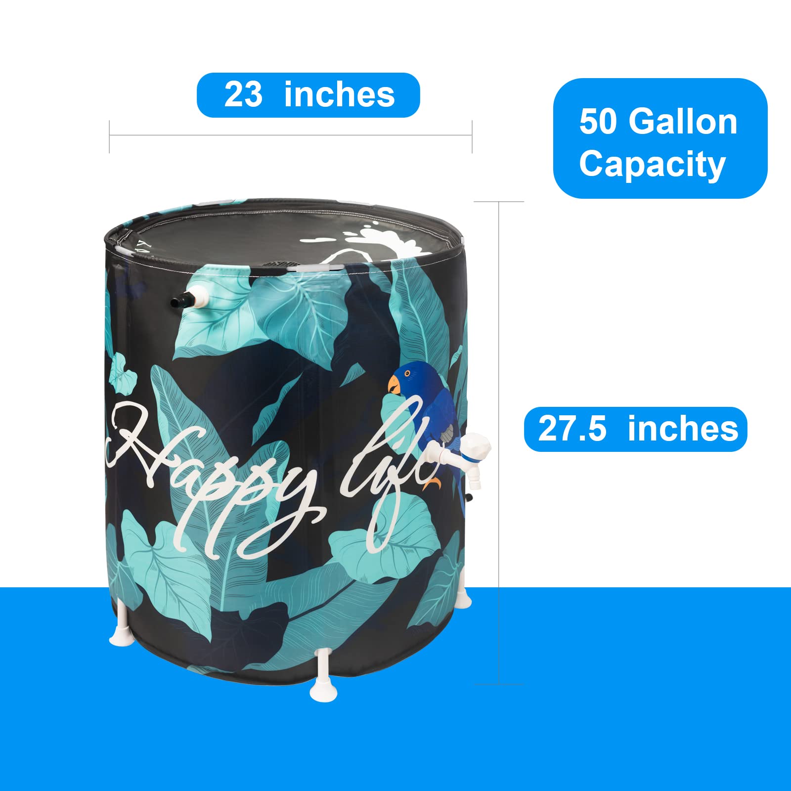 Snapklik.com : KMJETNIVY Rain Barrel Upgrade 50G Anti-Collapse Collapsible Rainwater Collection ...