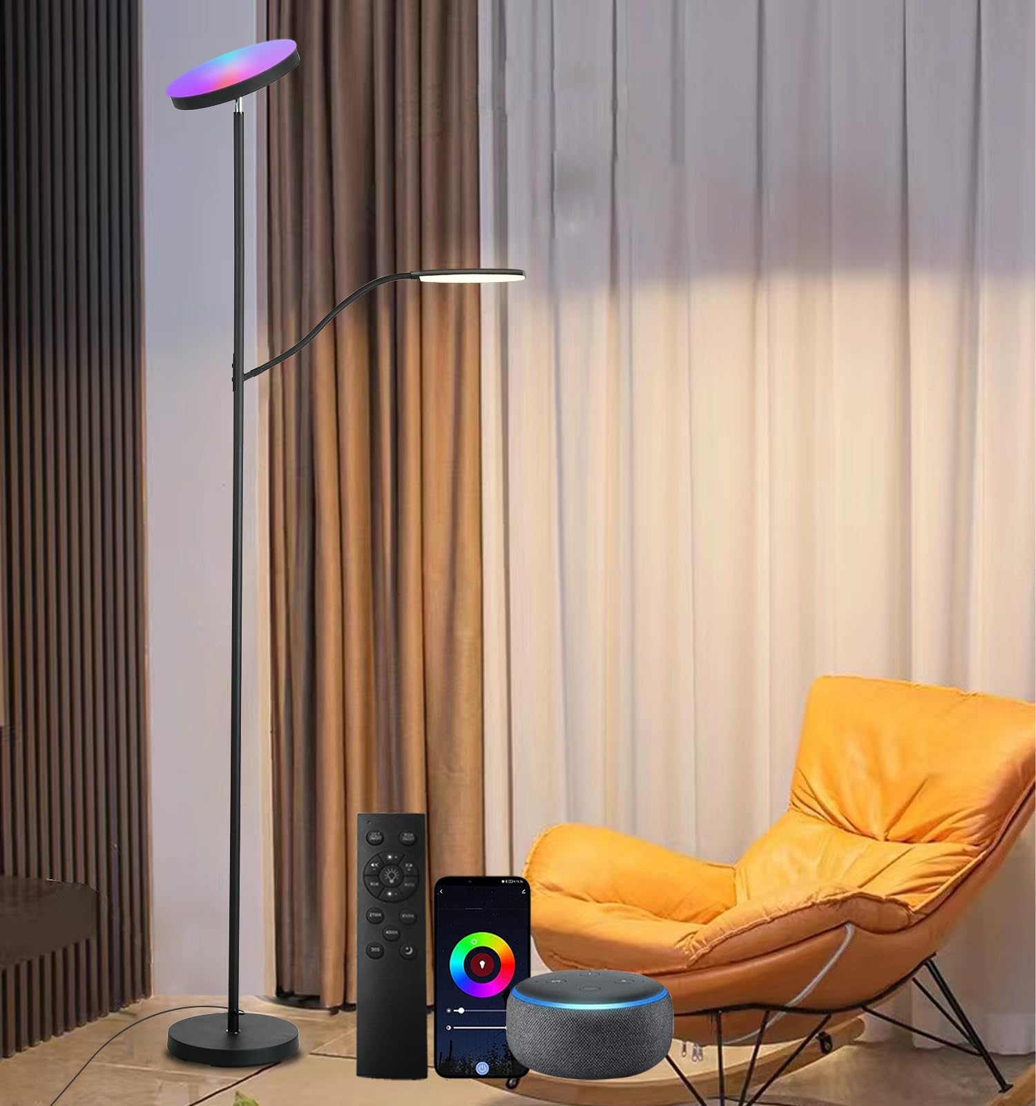 Hyskostar RGB Floor lamp,LED Floor Lamps for Living Room, Super Bright ...