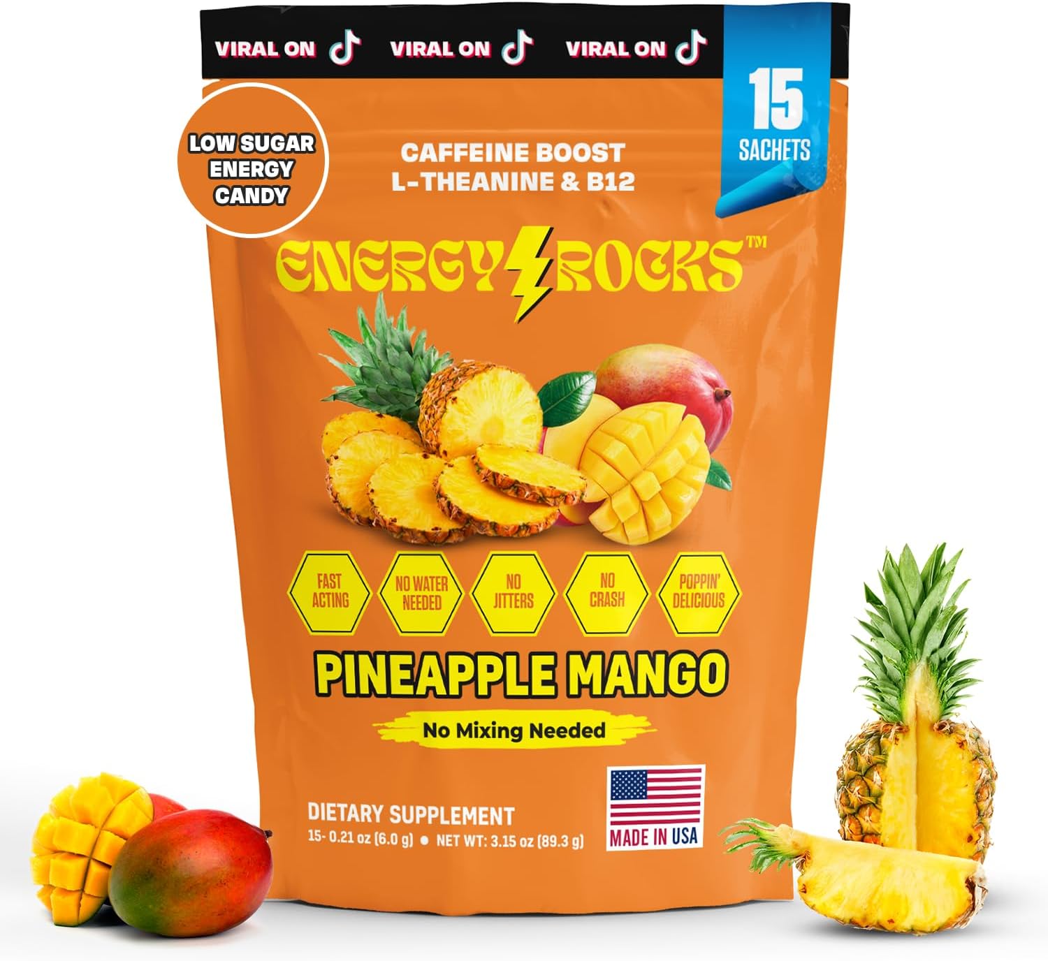 Amazon.com: Energy Rocks Popping Candy Crystals - Caffeinated Candy ...