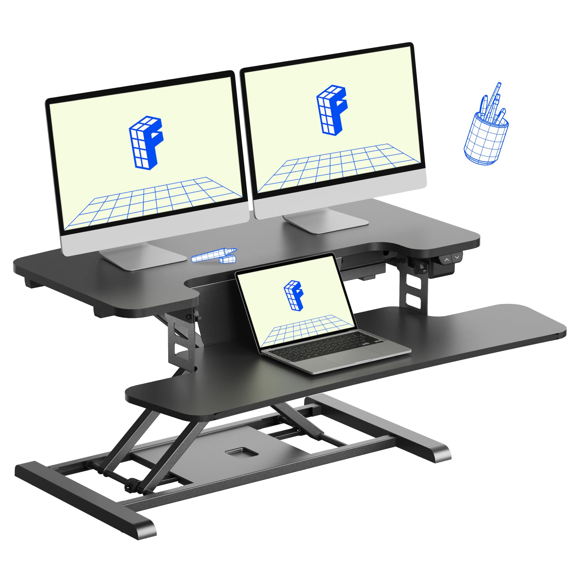 Snapklik.com : FLEXISPOT 32" Motorized Standing Desk Converter ...