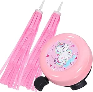 Milisten Kids Bike Bell with 2 Pcs Bike Streamers, Pink Unicorn Bike ...