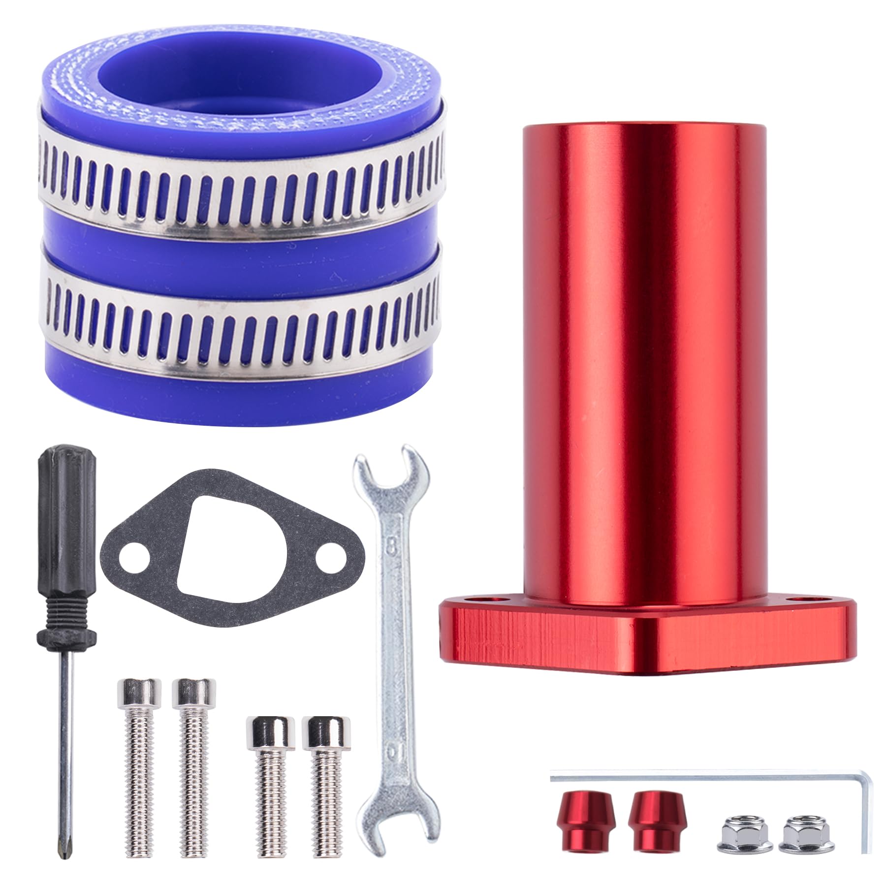 Amazon.com: CIOM Universal Intake Pipe Manifold（RED） and Motorcycle ...