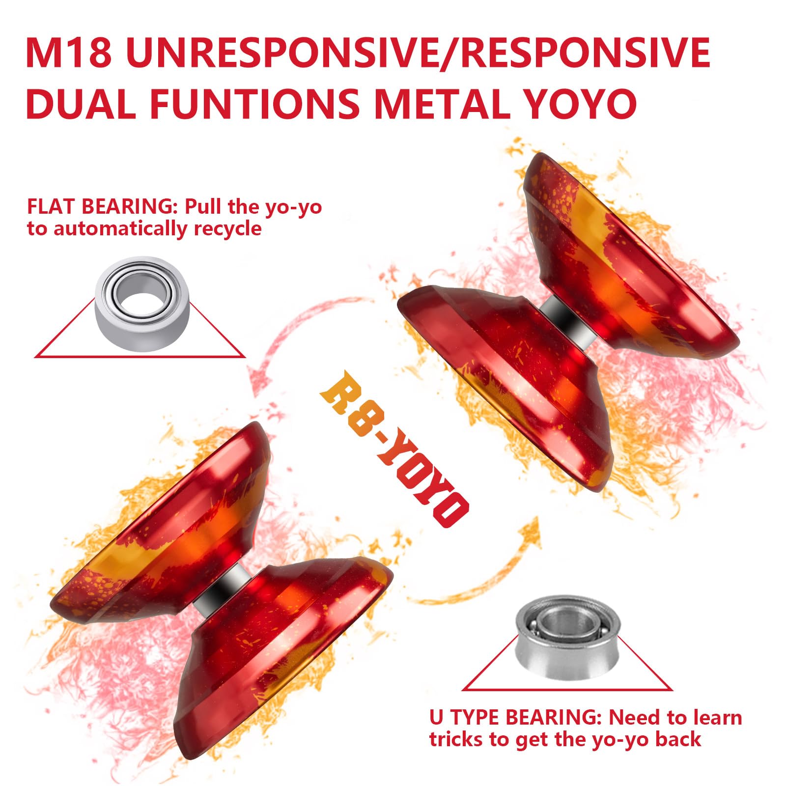 Snapklik.com : WATIEOBOO R8 Professional Yoyo Responsive Yoyo, Metal ...