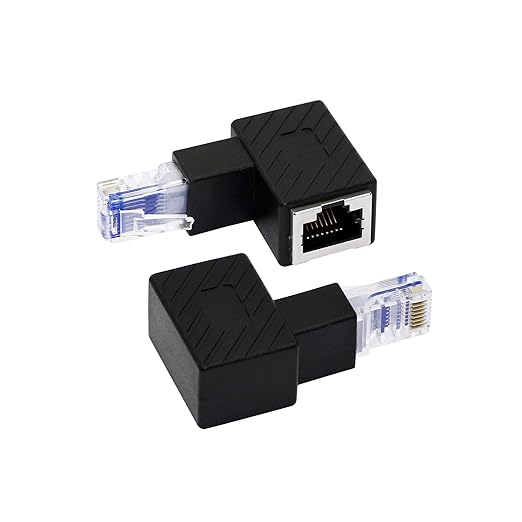 RIIEYOCA Ethernet-Adapter, 90 Grad RJ45 Stecker auf Buchse ...