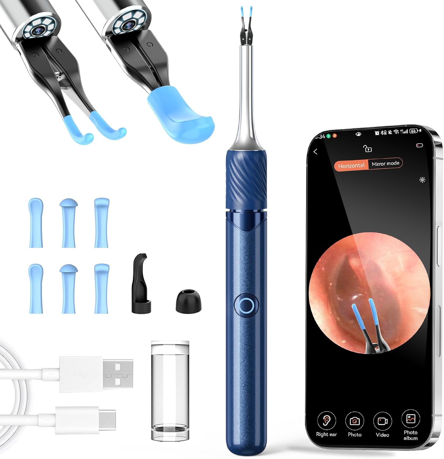 VITCOCO Ear Wax Removal Tool with Visual Tweezers, Ear Cleaner Kit with ...