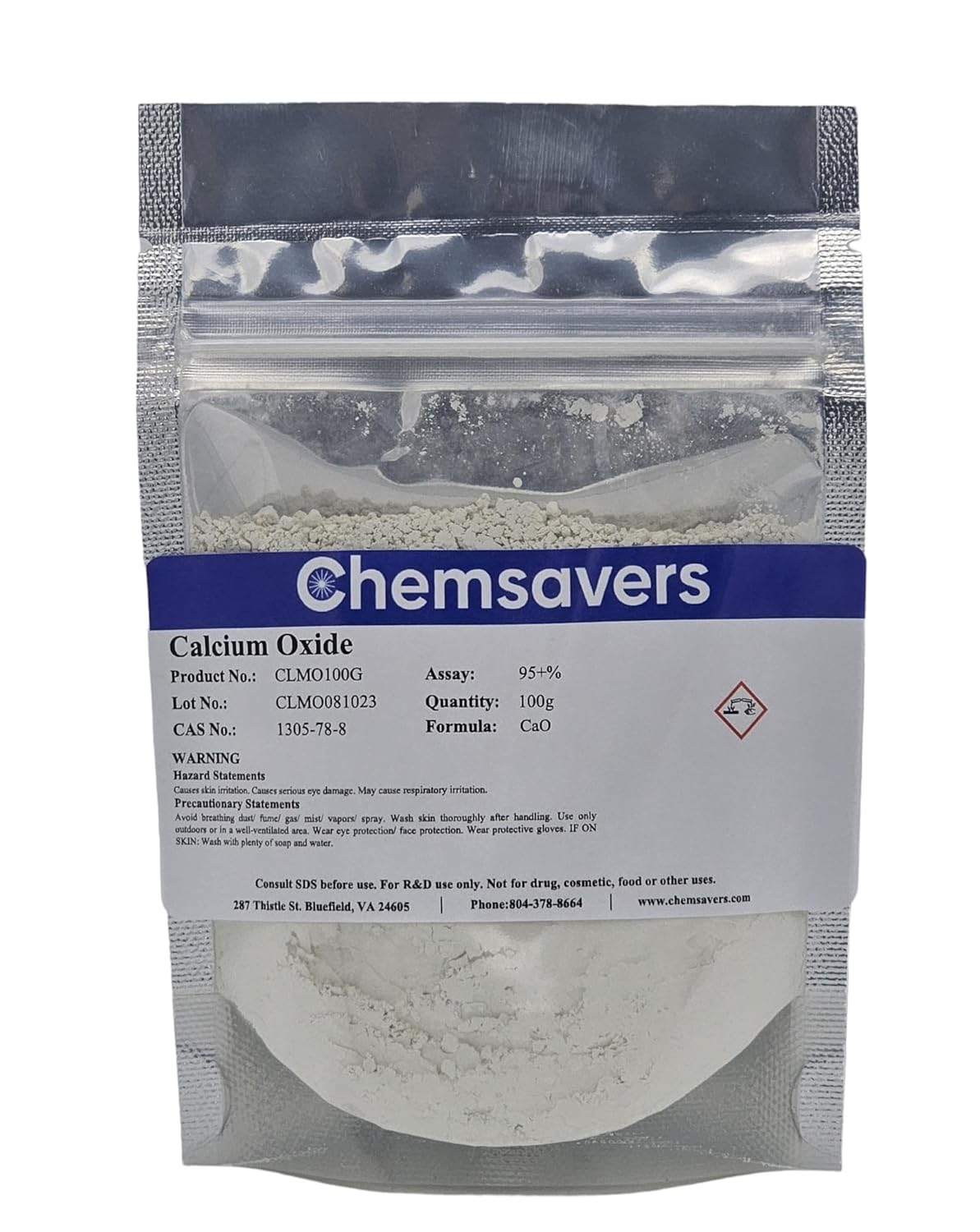 Calcium Oxide (Quicklime), 95+%, 100g: Amazon.com: Industrial & Scientific