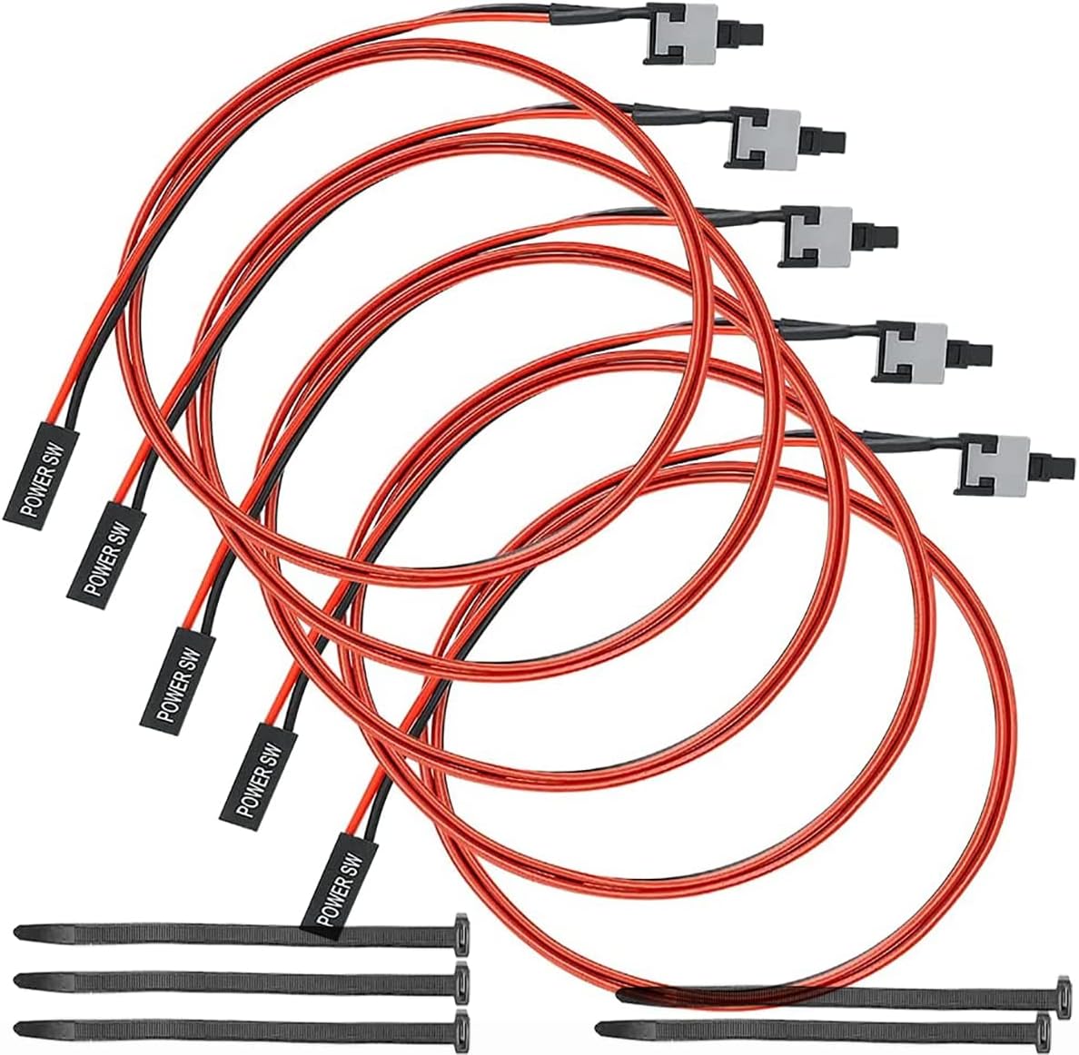 Amazon.com: ELECTOP 2 Pack 2 Pin SW PC Power Cable On and Off Push ...