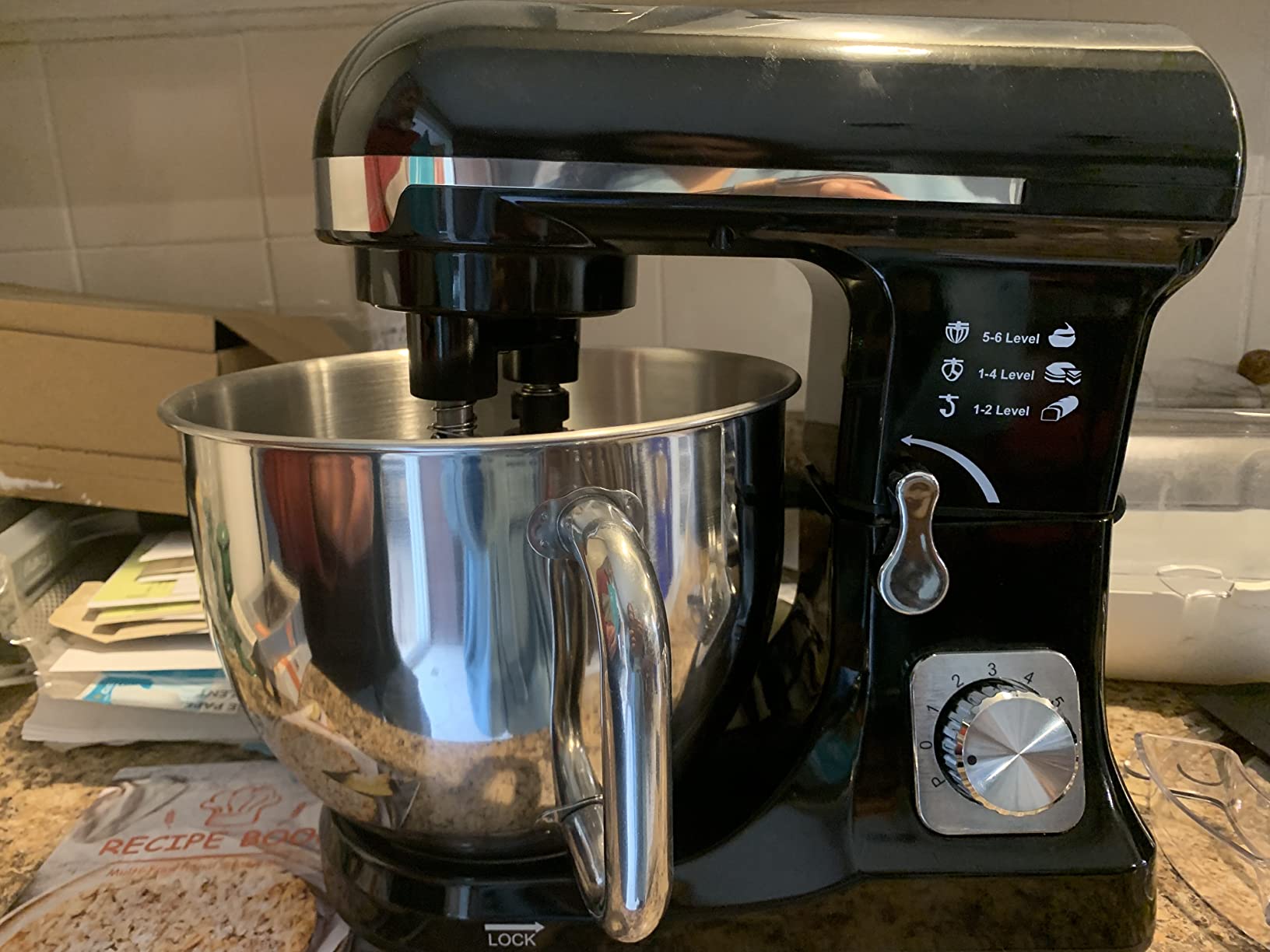 FOHERE Stand Mixer, 6+P Speeds Dough Mixer with Double Dough Hooks ...