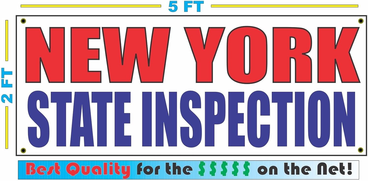 Amazon.com : New York State Inspection 2x5 Banner Sign : Office Products