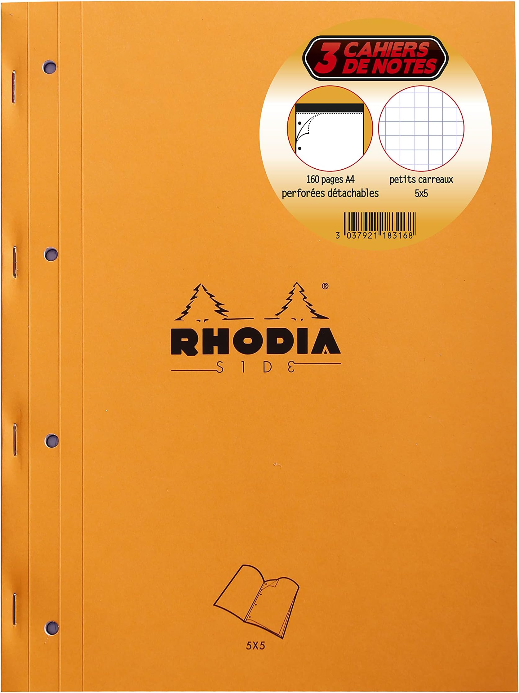 RHODIA 182012C - Stapled Notepad "Le R" No. 18 Black - A4 - Lined - 70 ...