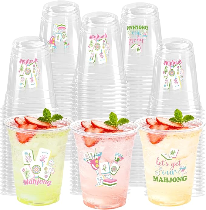 Amazon.com: KOPOOEOE 100 Pcs 12oz Mahjong Plastic Cups for Parties ...